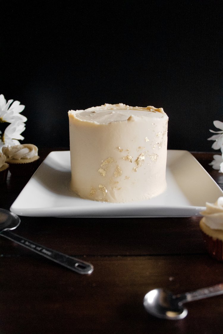 Double Vanilla Cake with Edible Gold Accents — Poetry & Pies