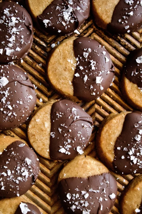 Dark Chocolate Sea Salt Espresso Shortbread — Poetry & Pies