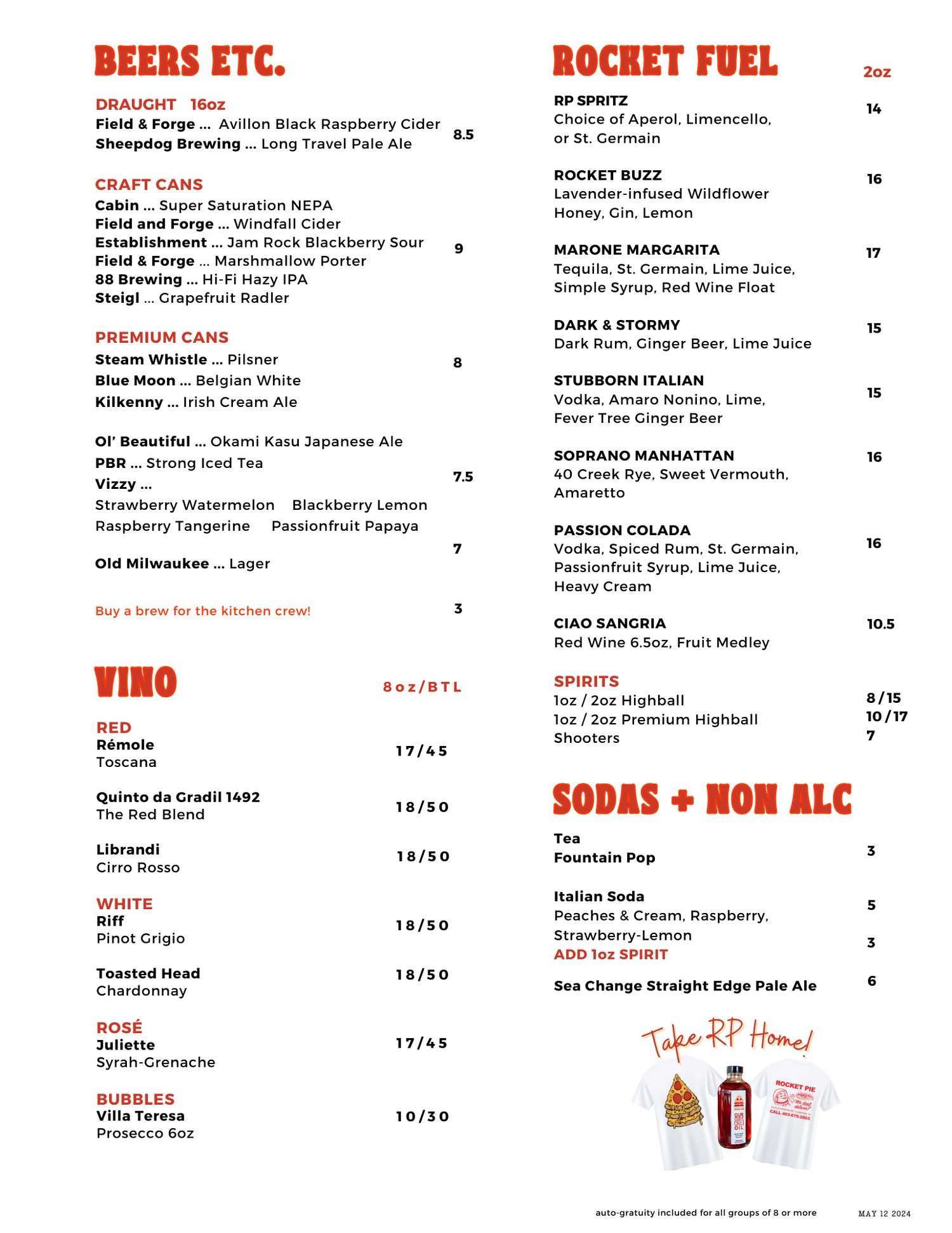 Menu — Rocket Pie Inc.