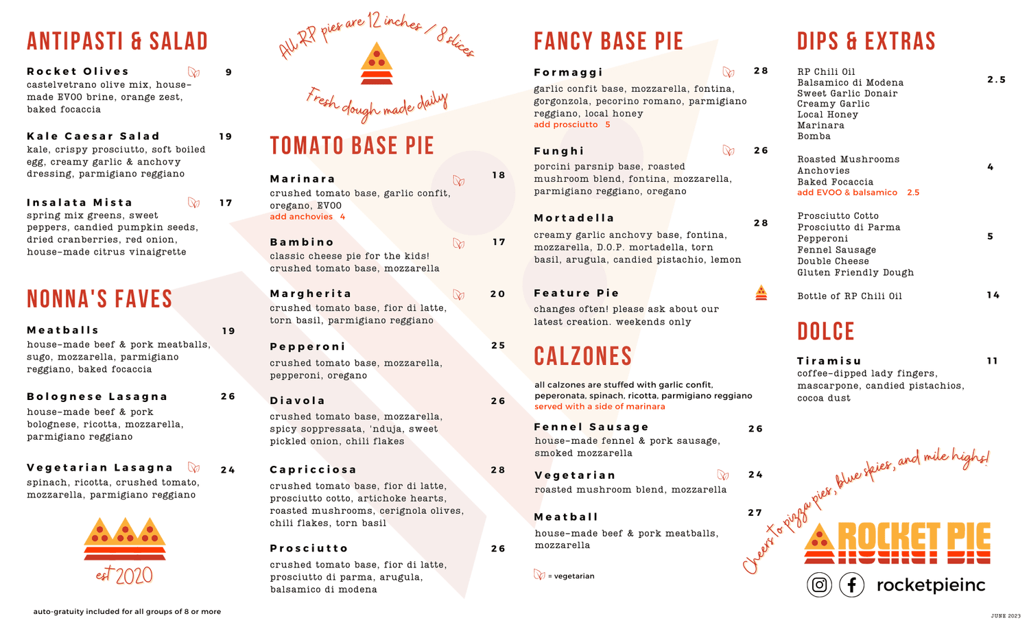 Menu — Rocket Pie Inc.