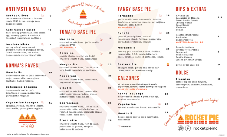 Menu — Rocket Pie Inc.