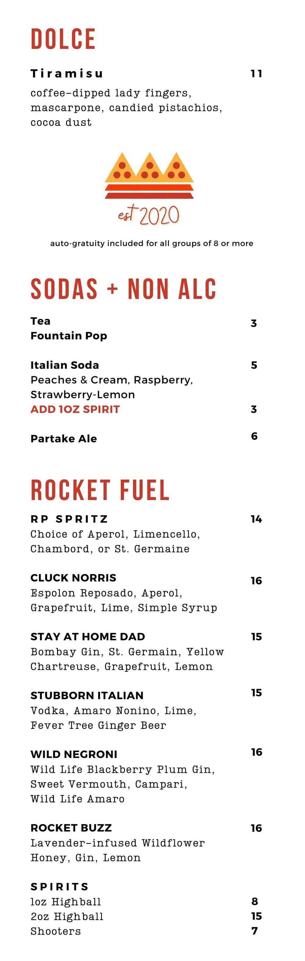 Menu — Rocket Pie Inc.