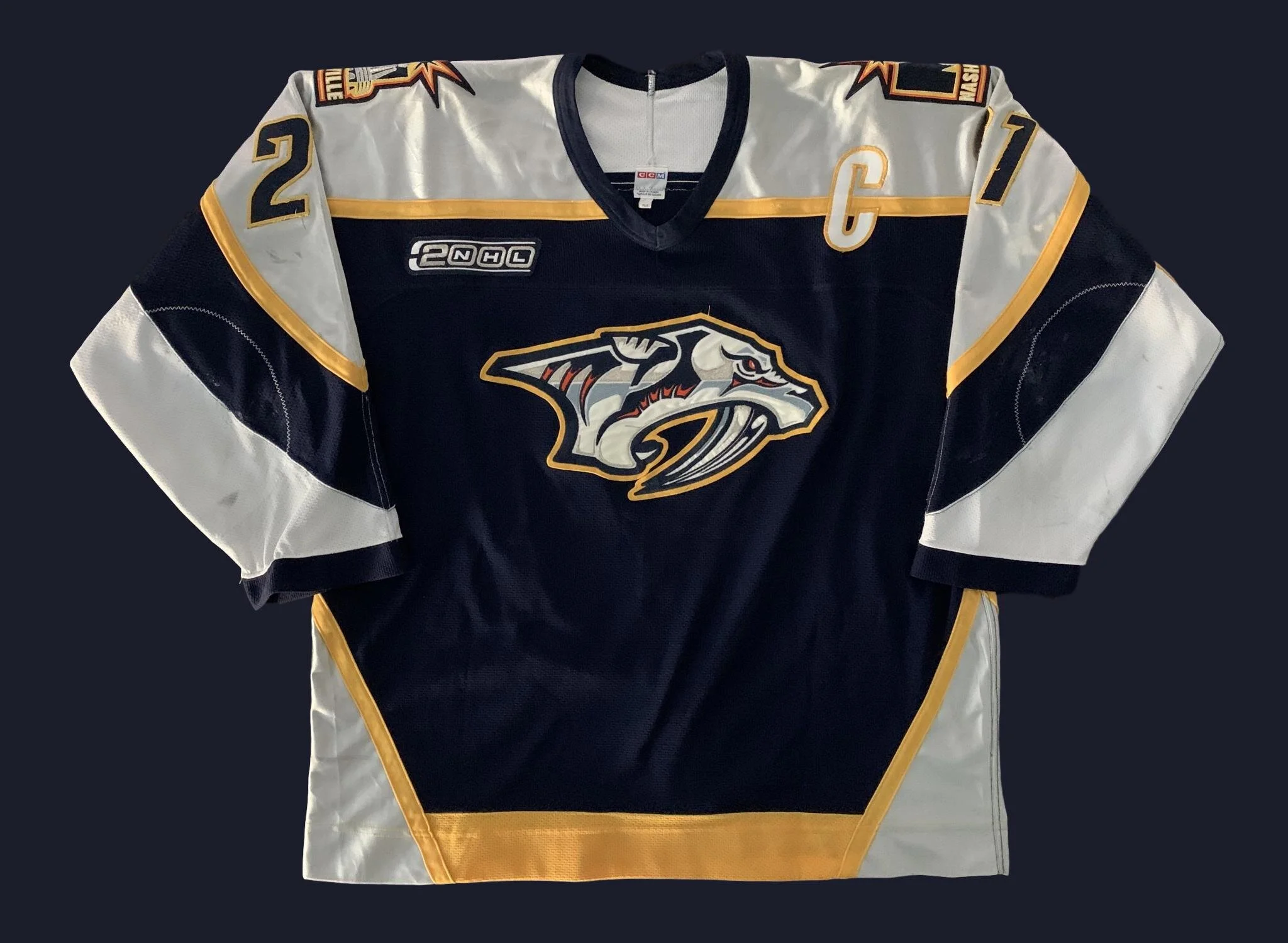 Tom Fitzgerald 1999-2000 Nashville Predators Navy Set 1 Game Worn ...
