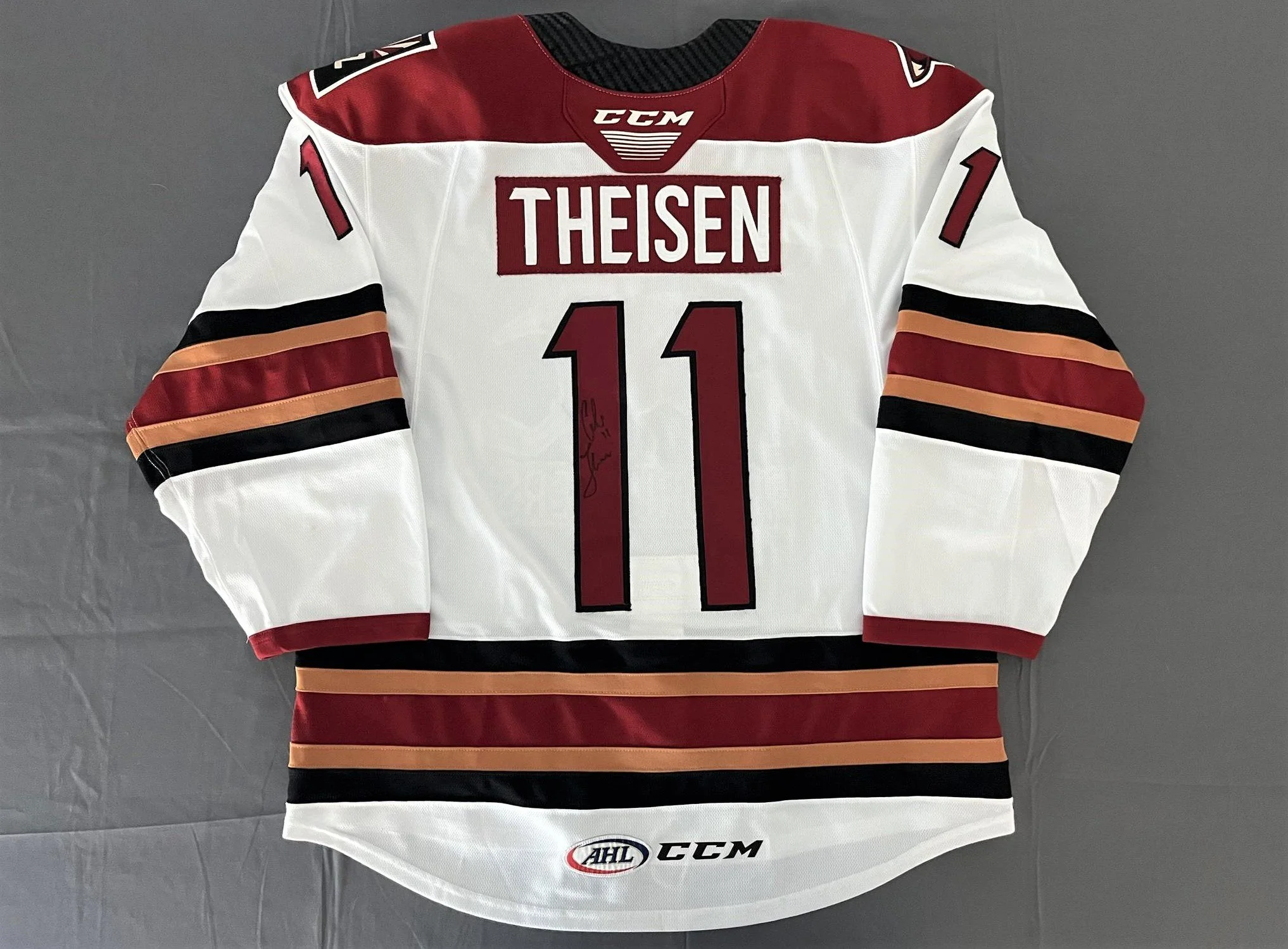 Colin Theisen 2021-2022 Tucson Roadrunners White Set Game Worn Jersey ...
