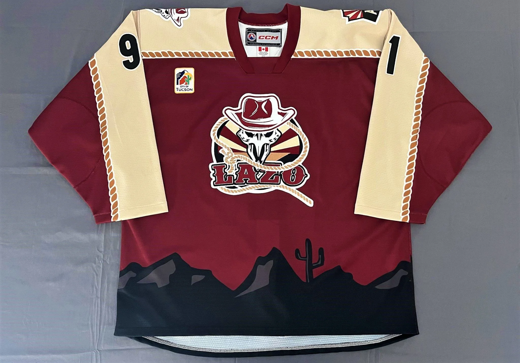Josh Doan 2022-2023 Tucson Roadrunners El Lazo Set Game Worn Jersey ...