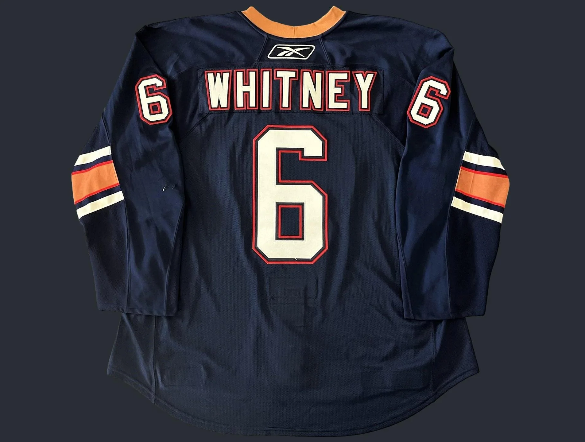 Ryan Whitney 2009-2010 Edmonton Oilers Navy Set 2 Game Worn Jersey ...