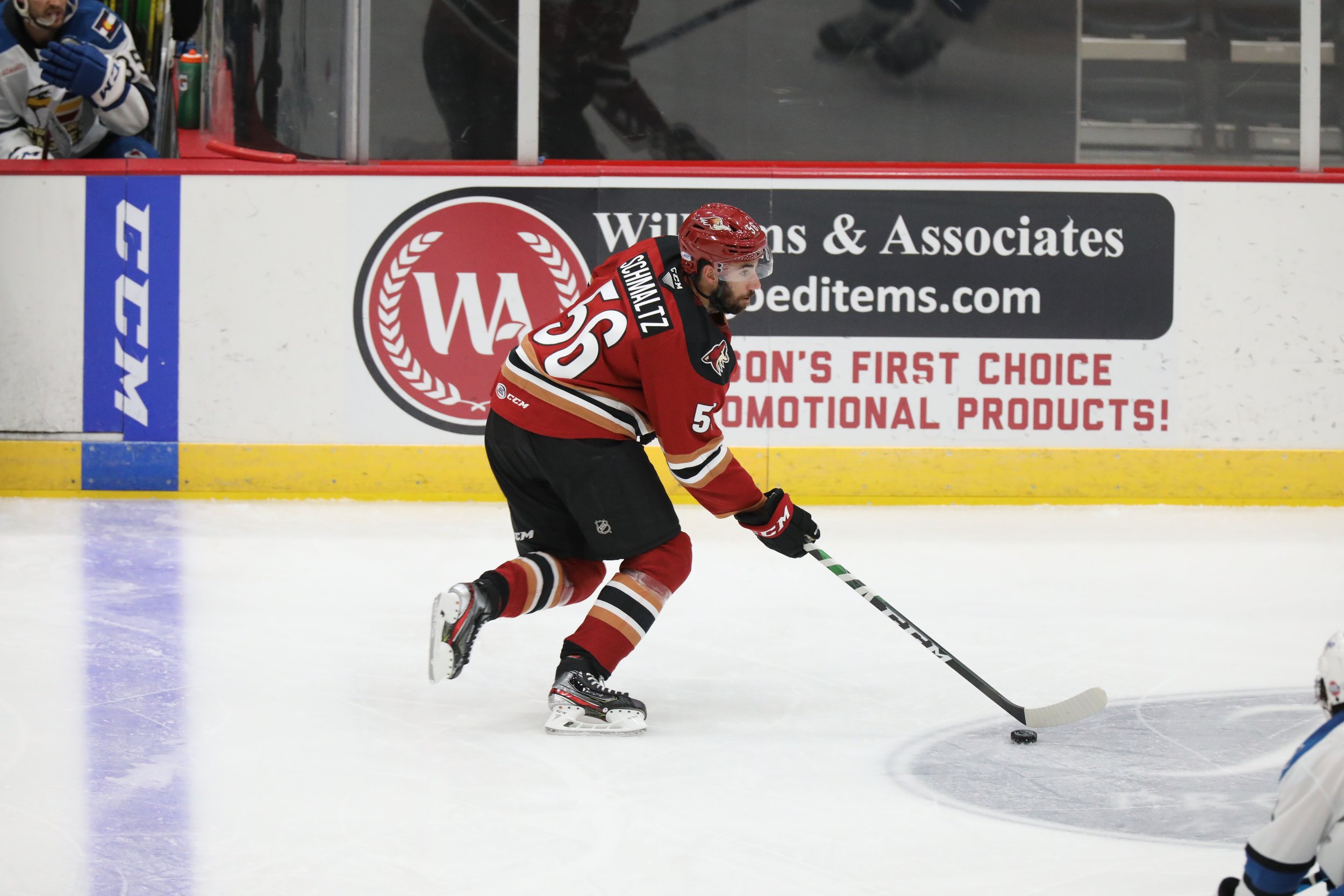 Jordan Schmaltz 2020-2021 Tucson Roadrunners Red Set Game Worn Jersey ...