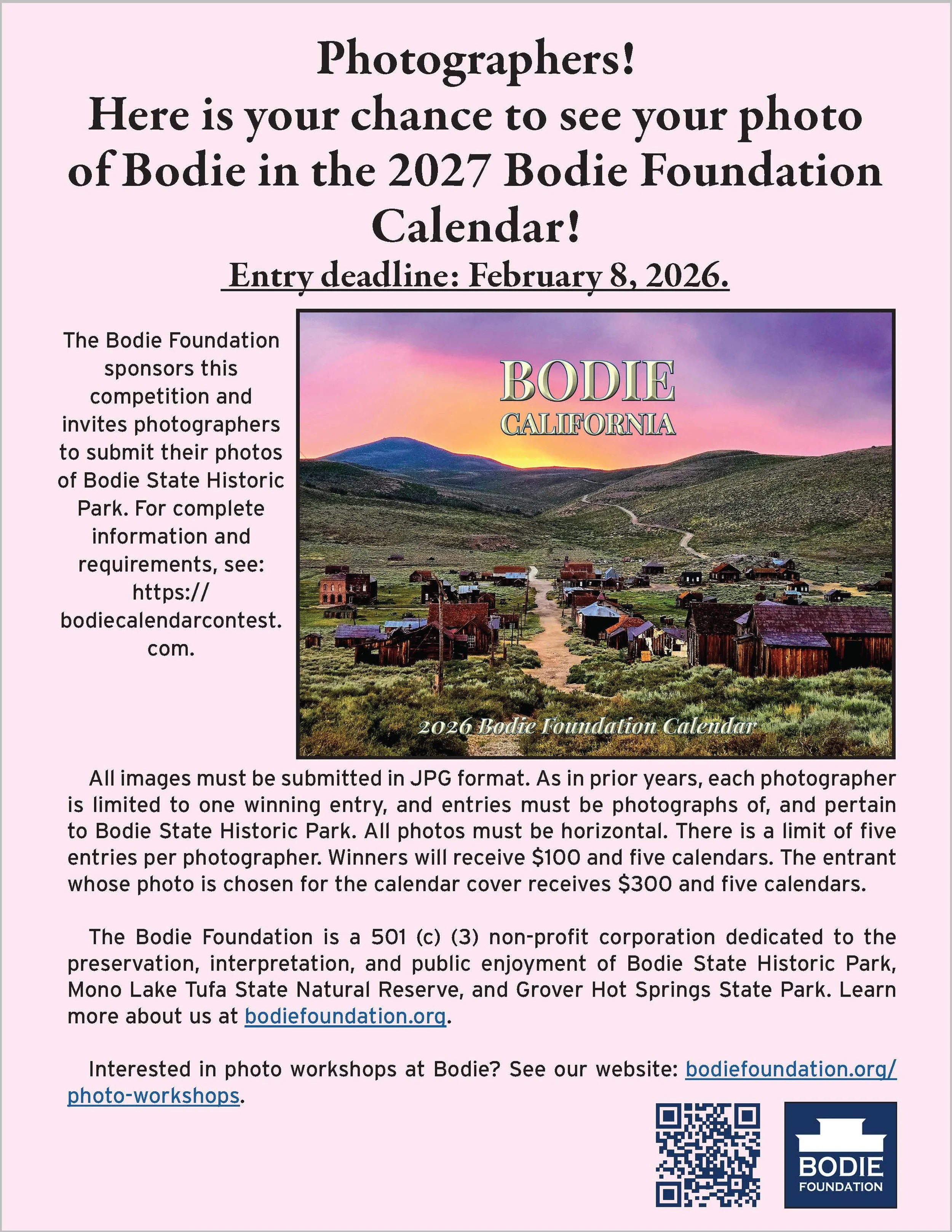 Submit your favorite photos of Bodie to the Bodie Foundation Calendar ...