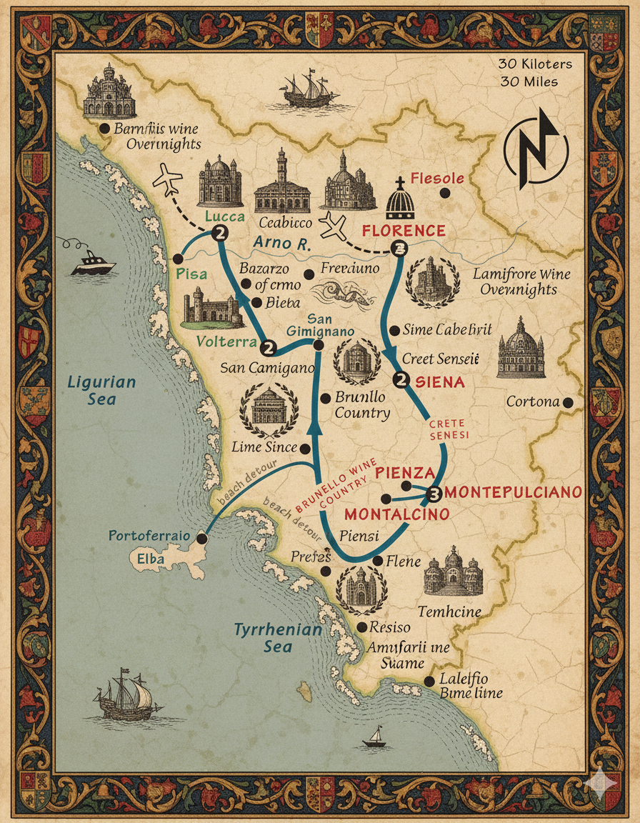 The Ultimate Tuscany Itinerary Map for Your Perfect Italian Road Trip ...