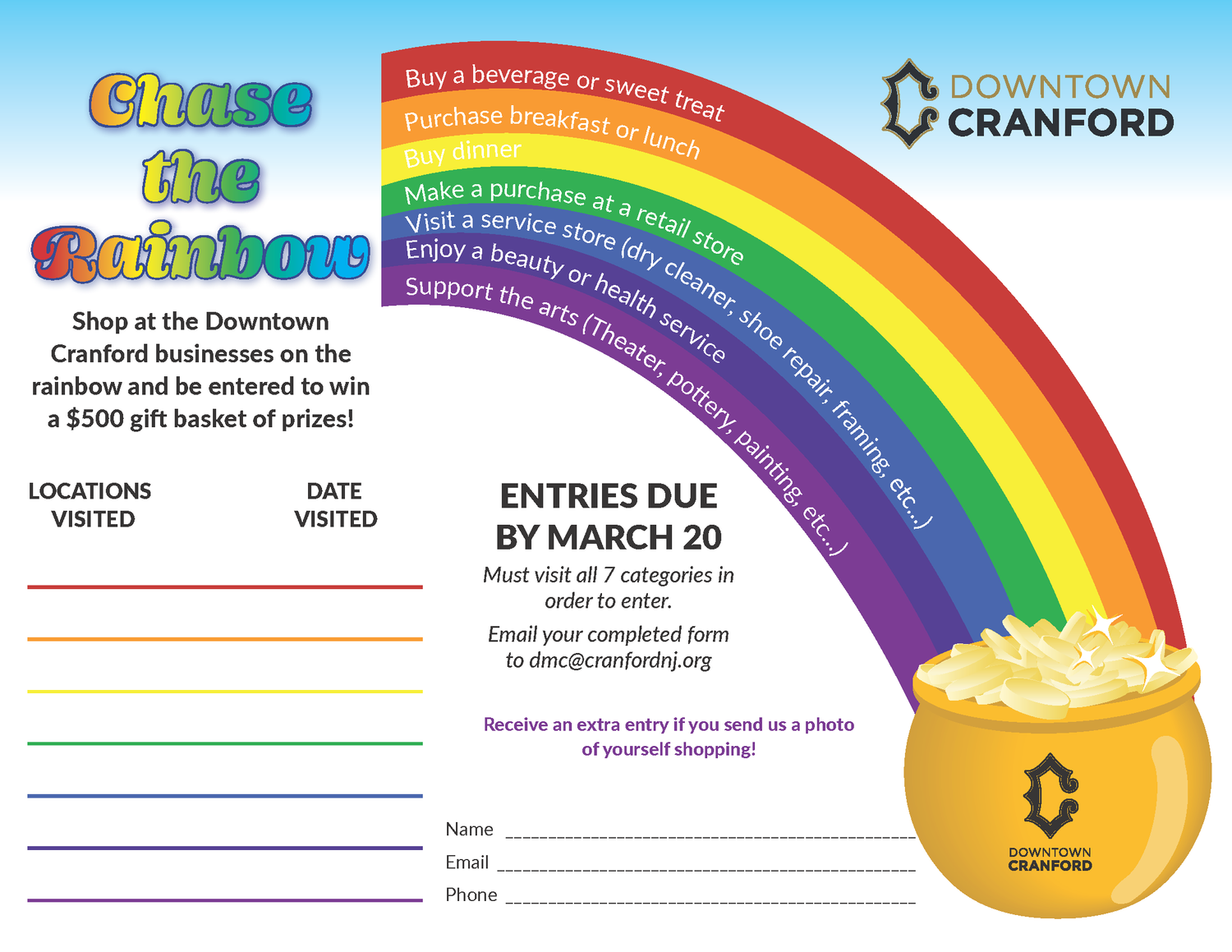 Chase the Rainbow in Downtown Cranford & You Can Win a Pot of Gold ...