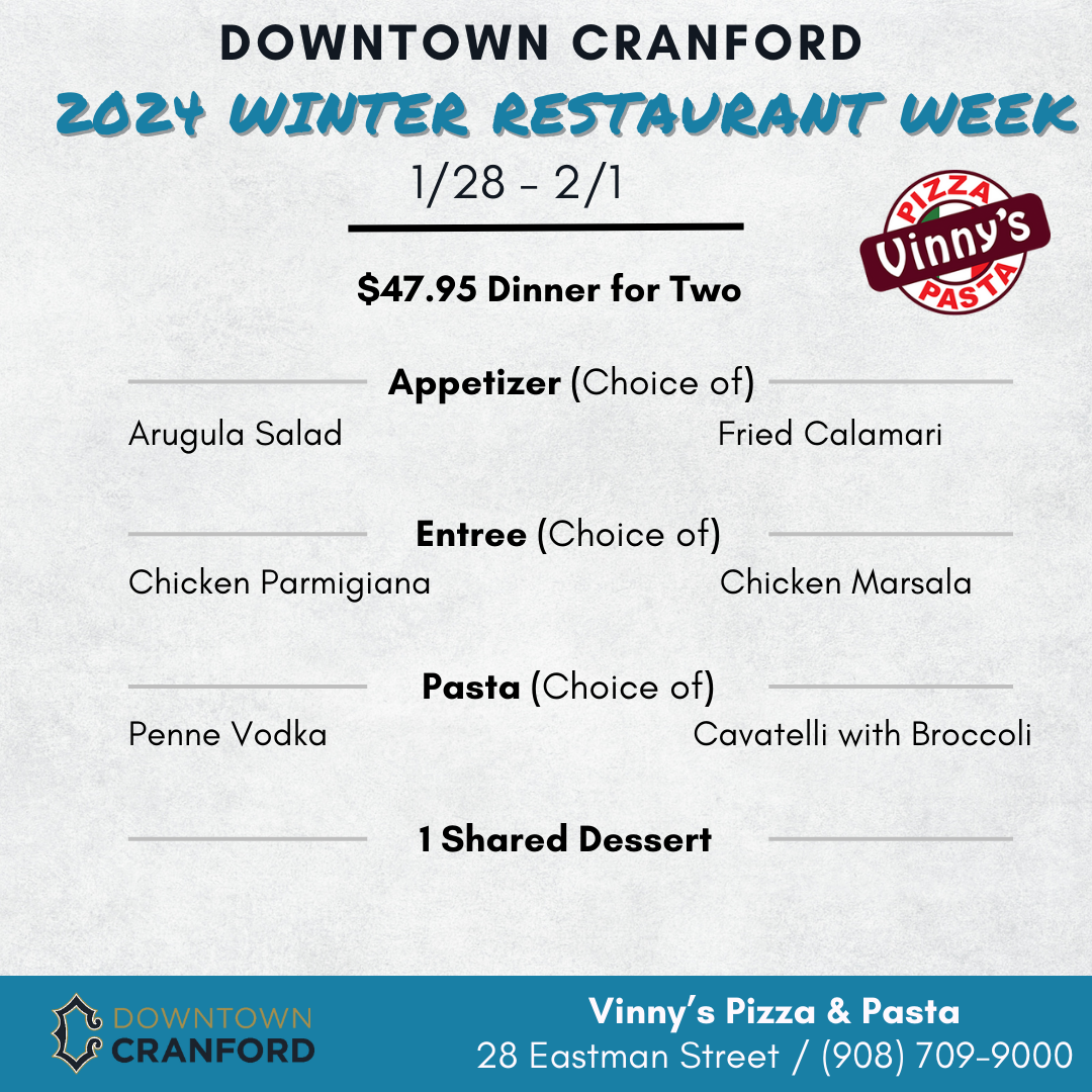 Winter Restaurant Week Menus are Here! - Downtown Cranford