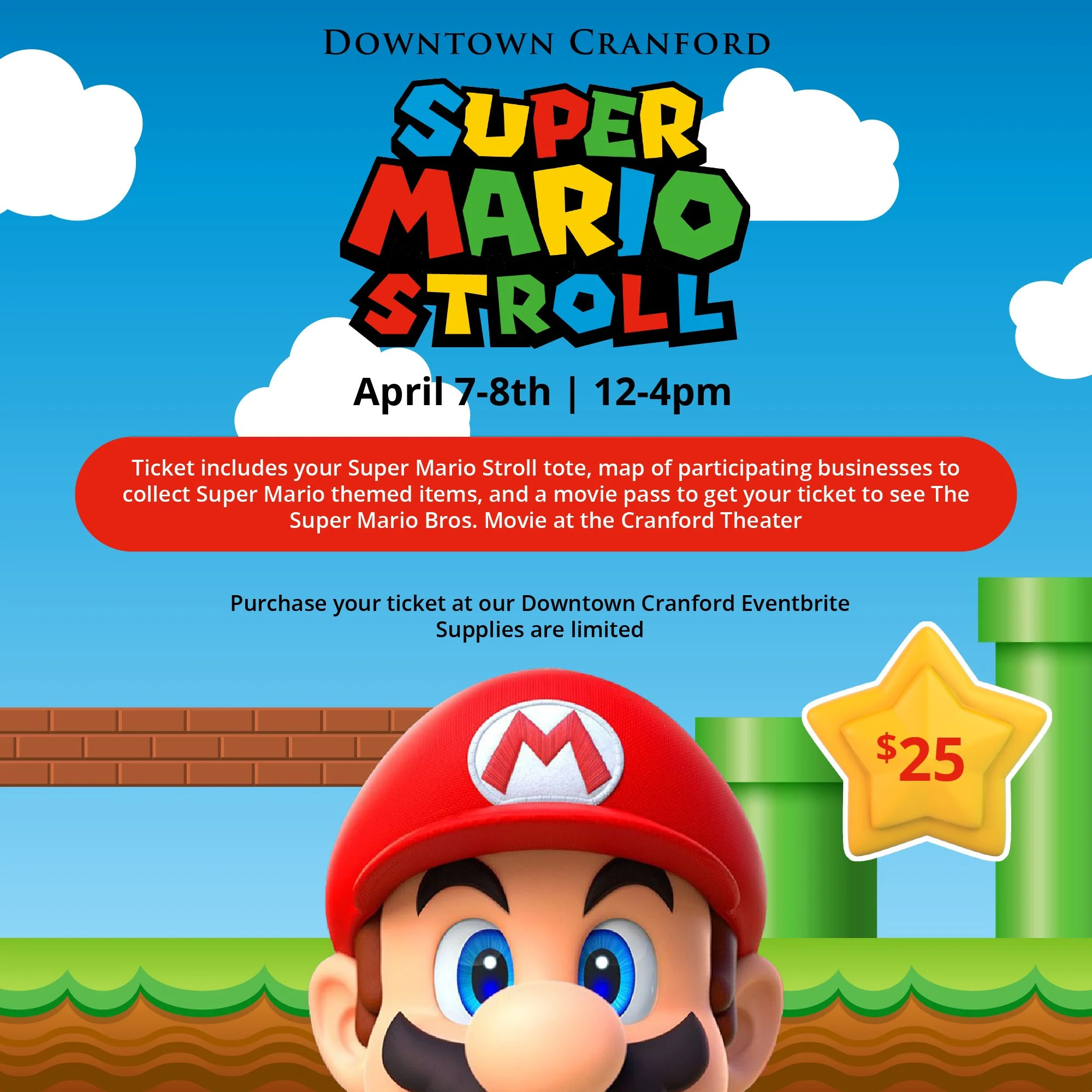 Get Your Tickets Now for Downtown Cranford's Super Mario Stroll ...