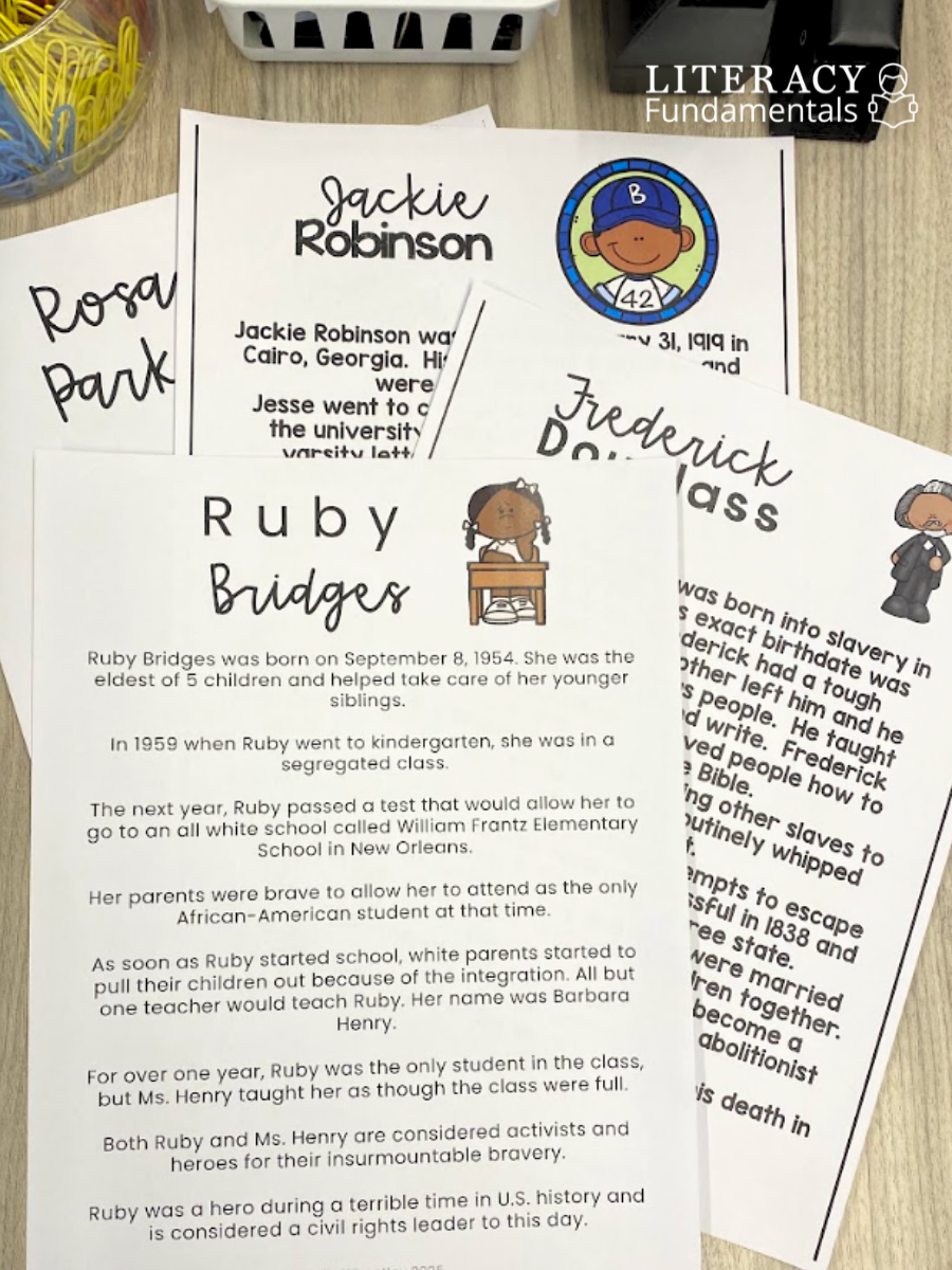 Black History Month Activities for Literacy Centers — Literacy ...