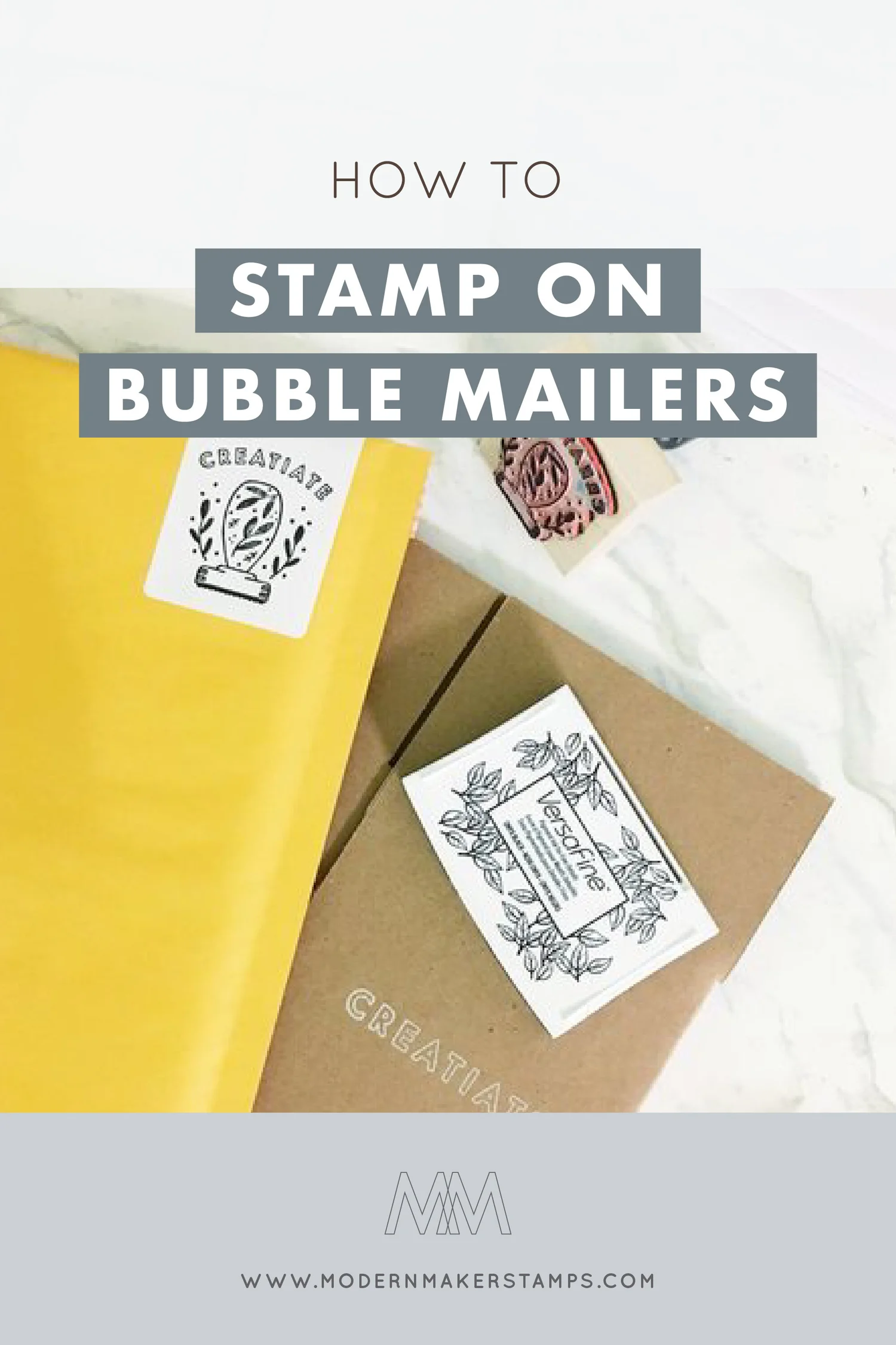 How to Stamp on Bubble Mailers — Modern Maker Stamps