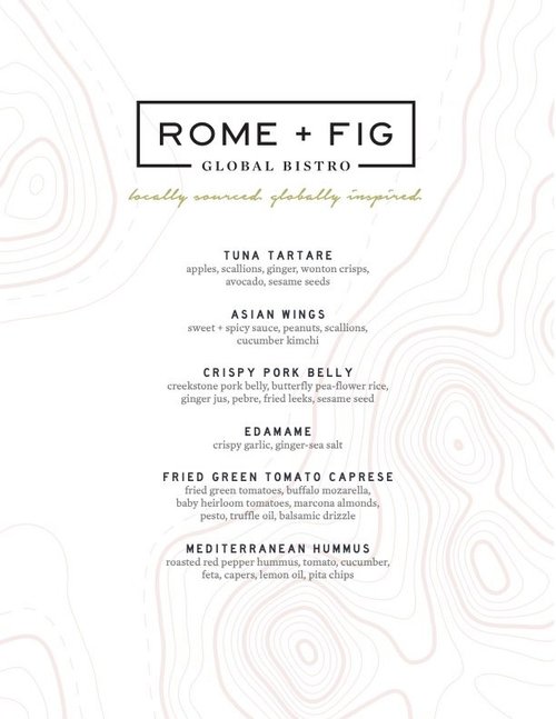 Sample Large Party Menus — Rome & Fig