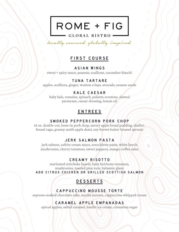 Sample Large Party Menus — Rome & Fig