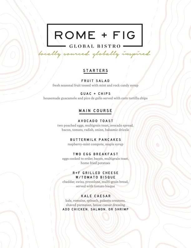 Sample Large Party Menus — Rome & Fig