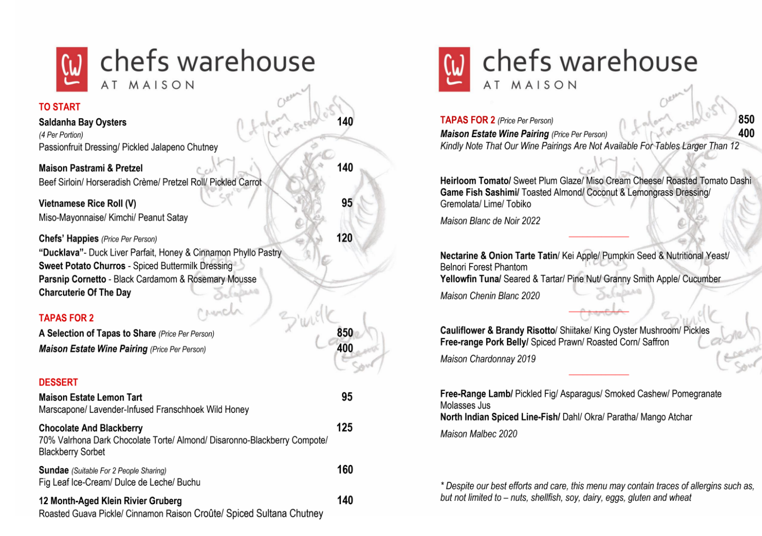 Maison Menu — Chefs Warehouse