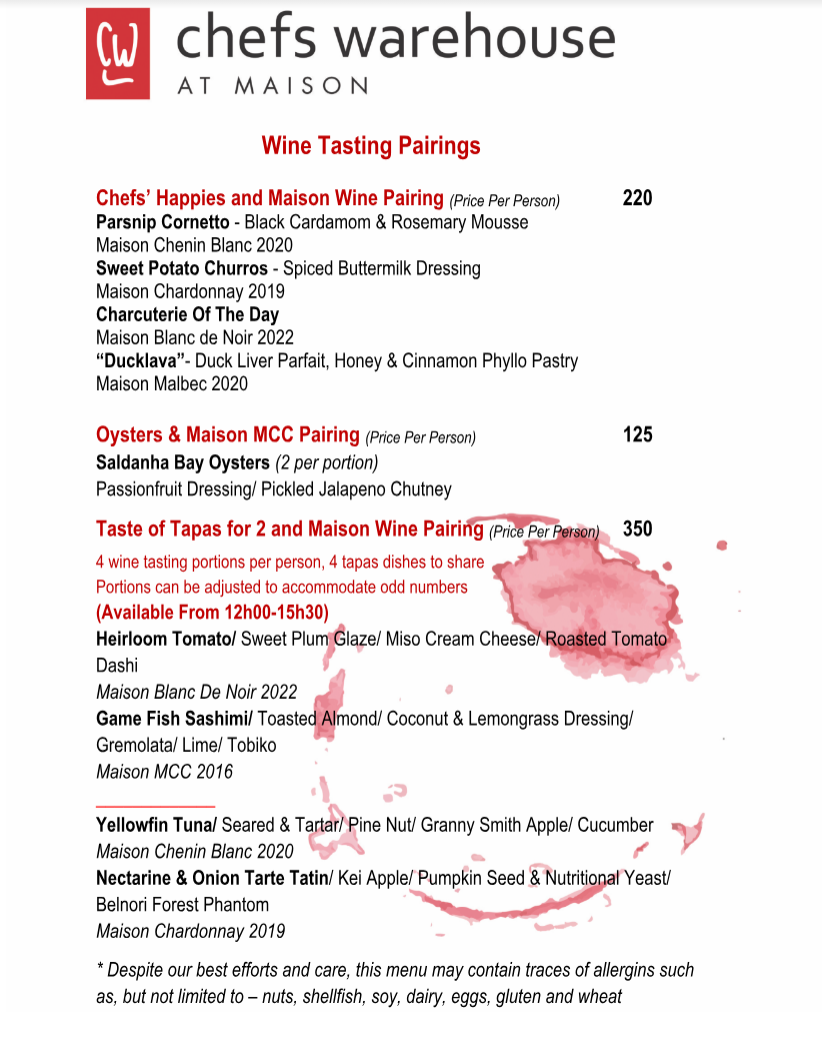 Maison Menu — Chefs Warehouse