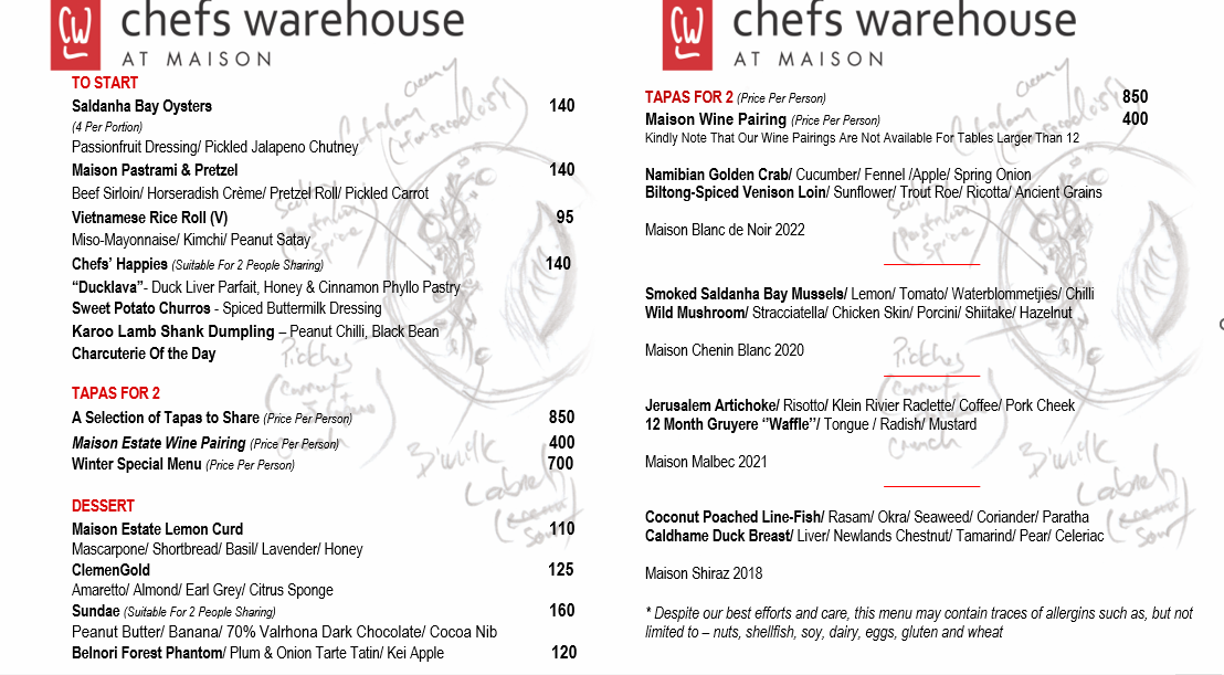 Maison Menu — Chefs Warehouse