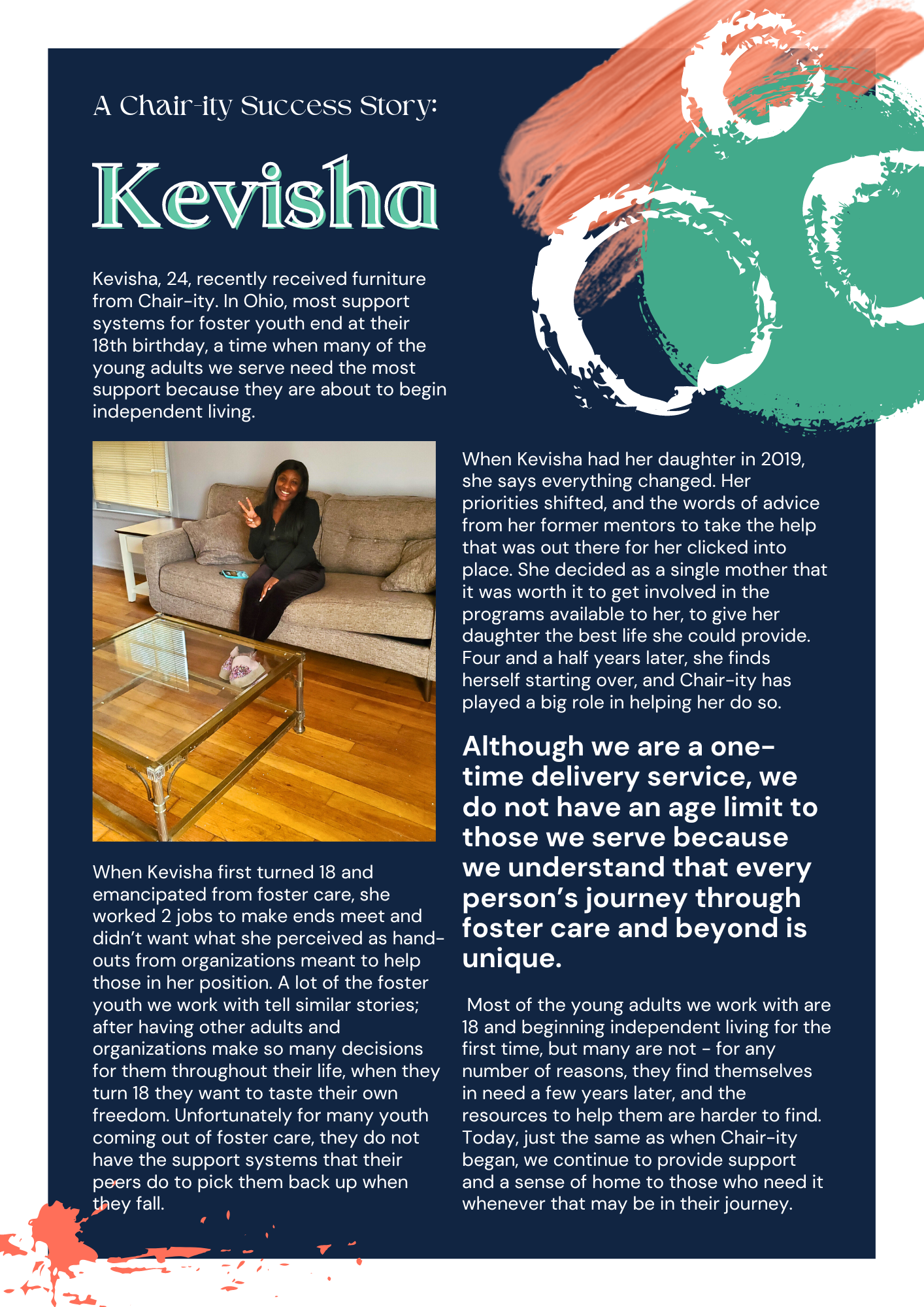 Kevisha | A Chair-ity Success Story — Chair-ity