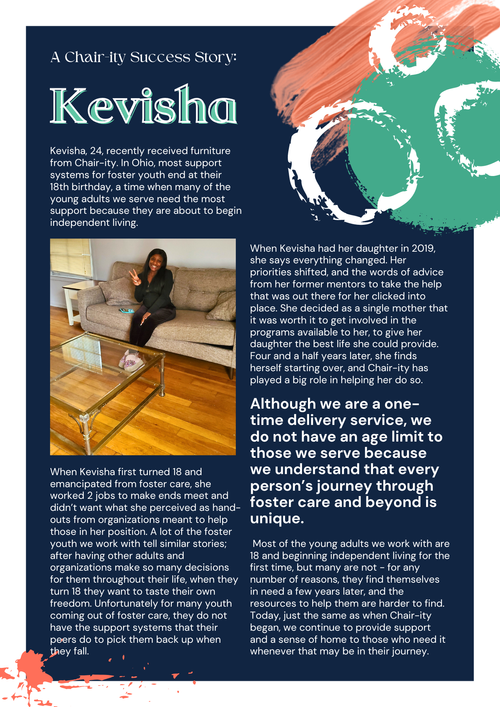 Kevisha | A Chair-ity Success Story — Chair-ity