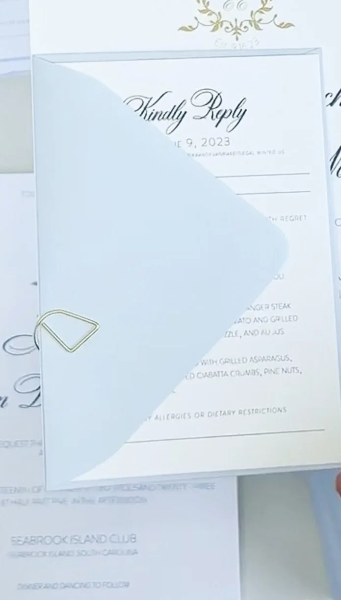 How to Keep Wedding Invitation Pieces Together with Ribbon, Paper Clips ...