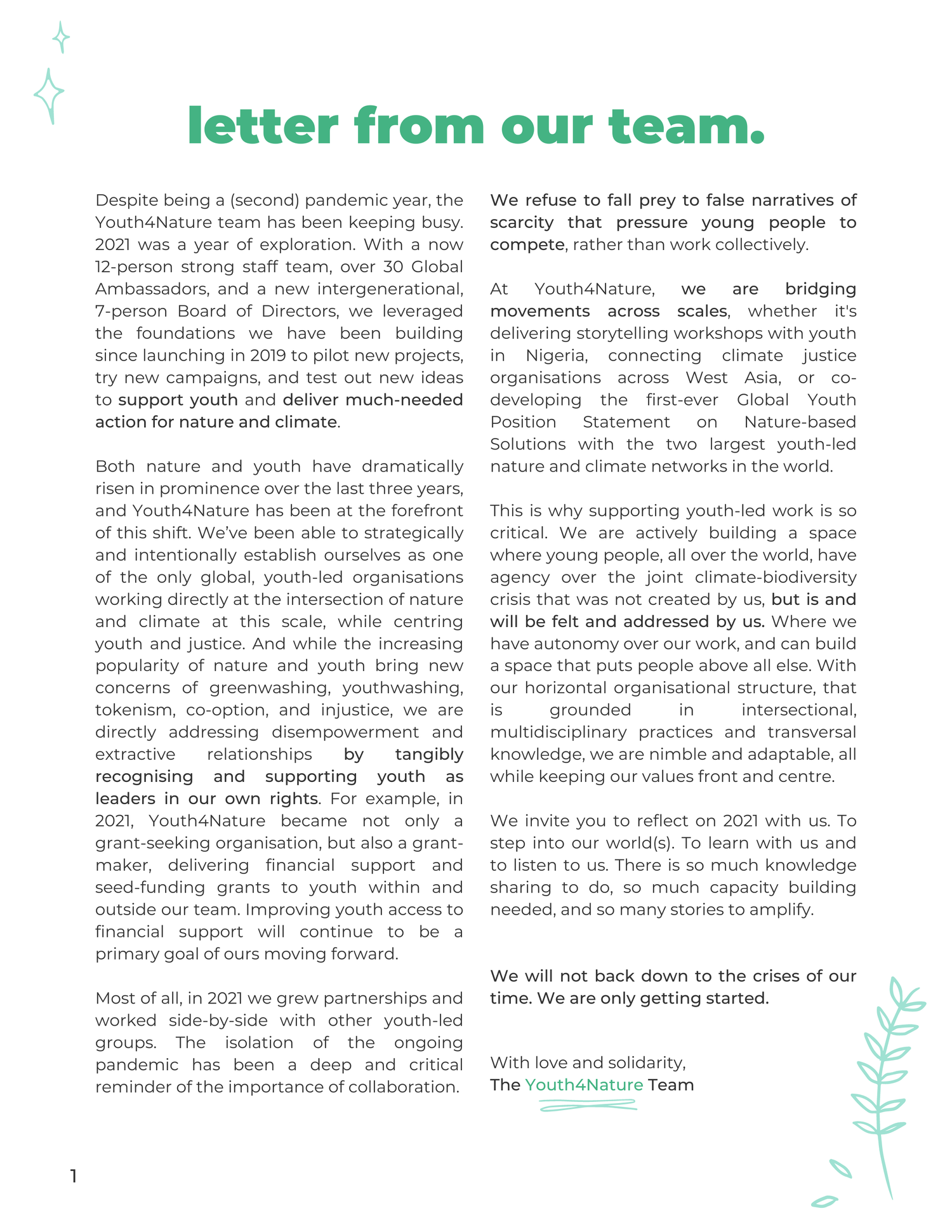 Youth4Nature 2021 Impact Report — Youth4Nature