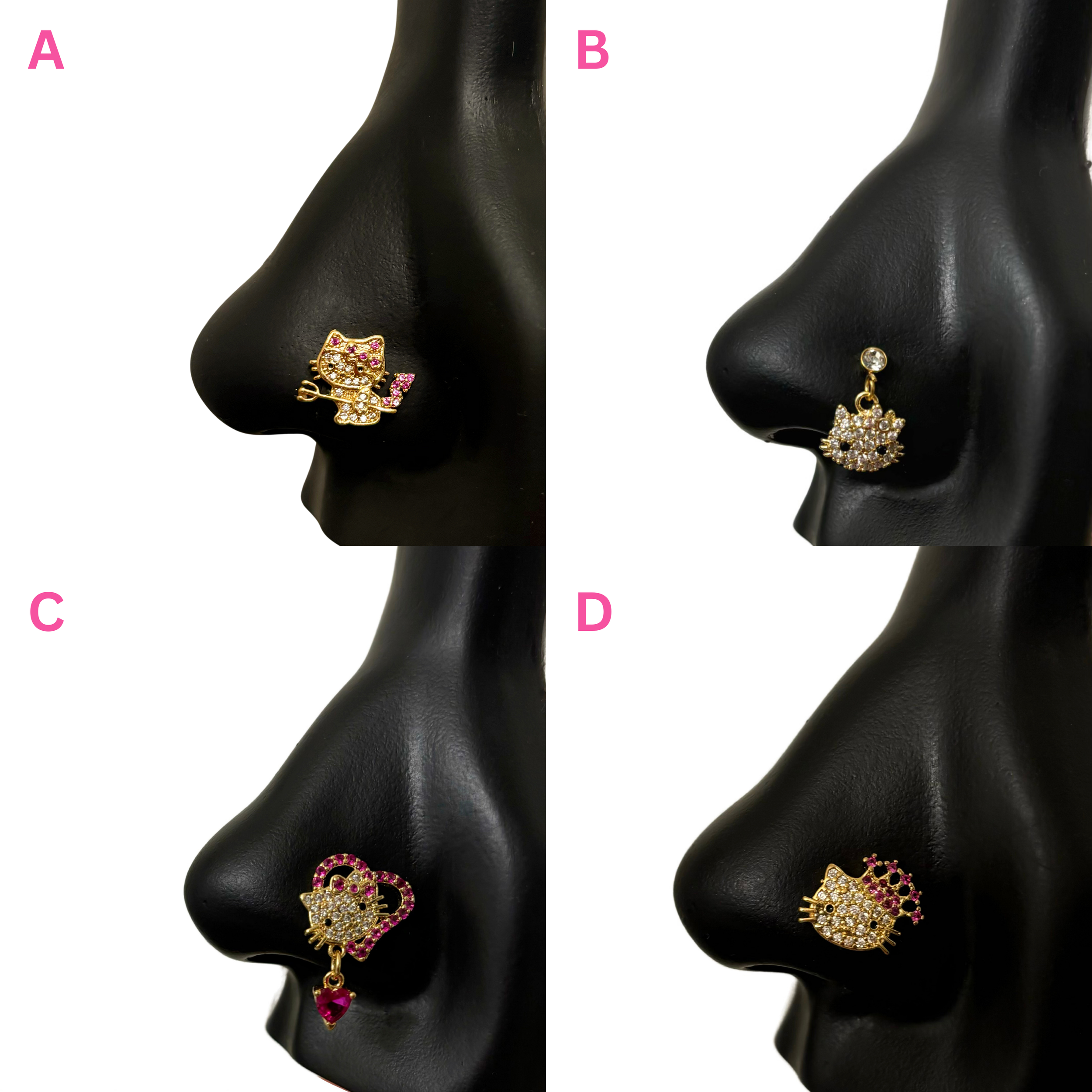 Hello Kitty Nose Studs — STATEMENT GOLD