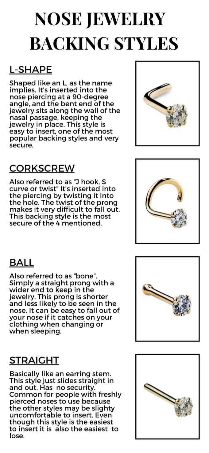 Different types of nosering backing types — STATEMENT GOLD