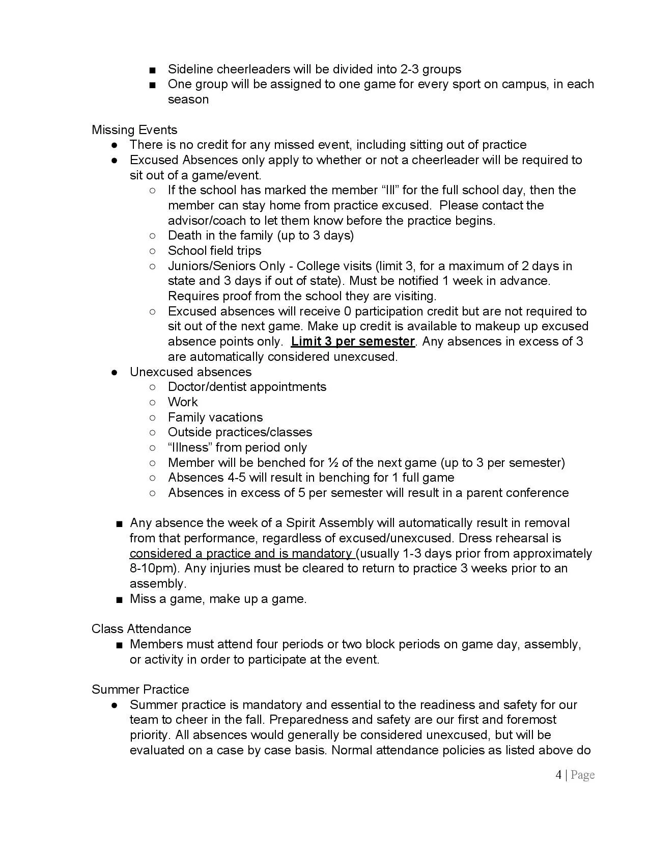 Cheer Contract — San Clemente High School Cheer