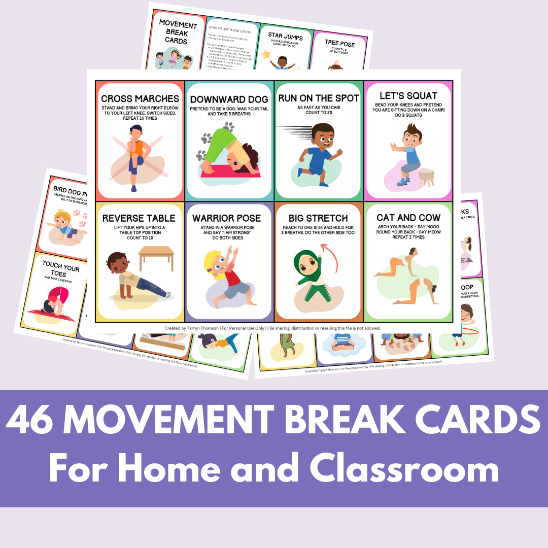 Movement Break Action Cards - Printable Game
