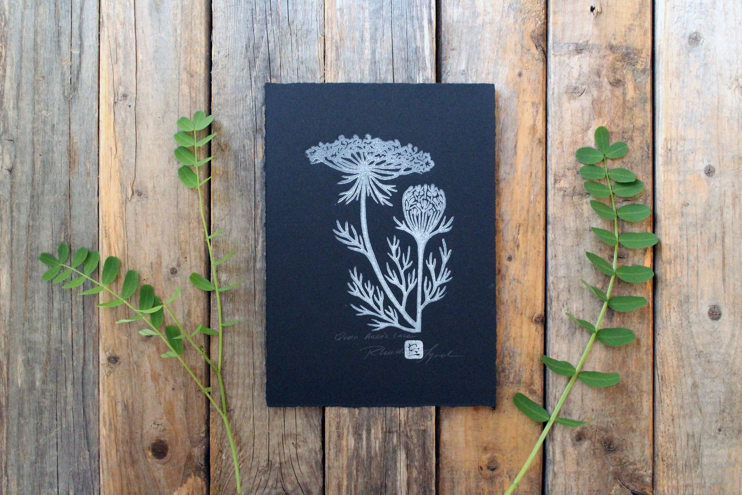 Queen Anne's Lace Linocut Print — Lynch Family Farm & Craft