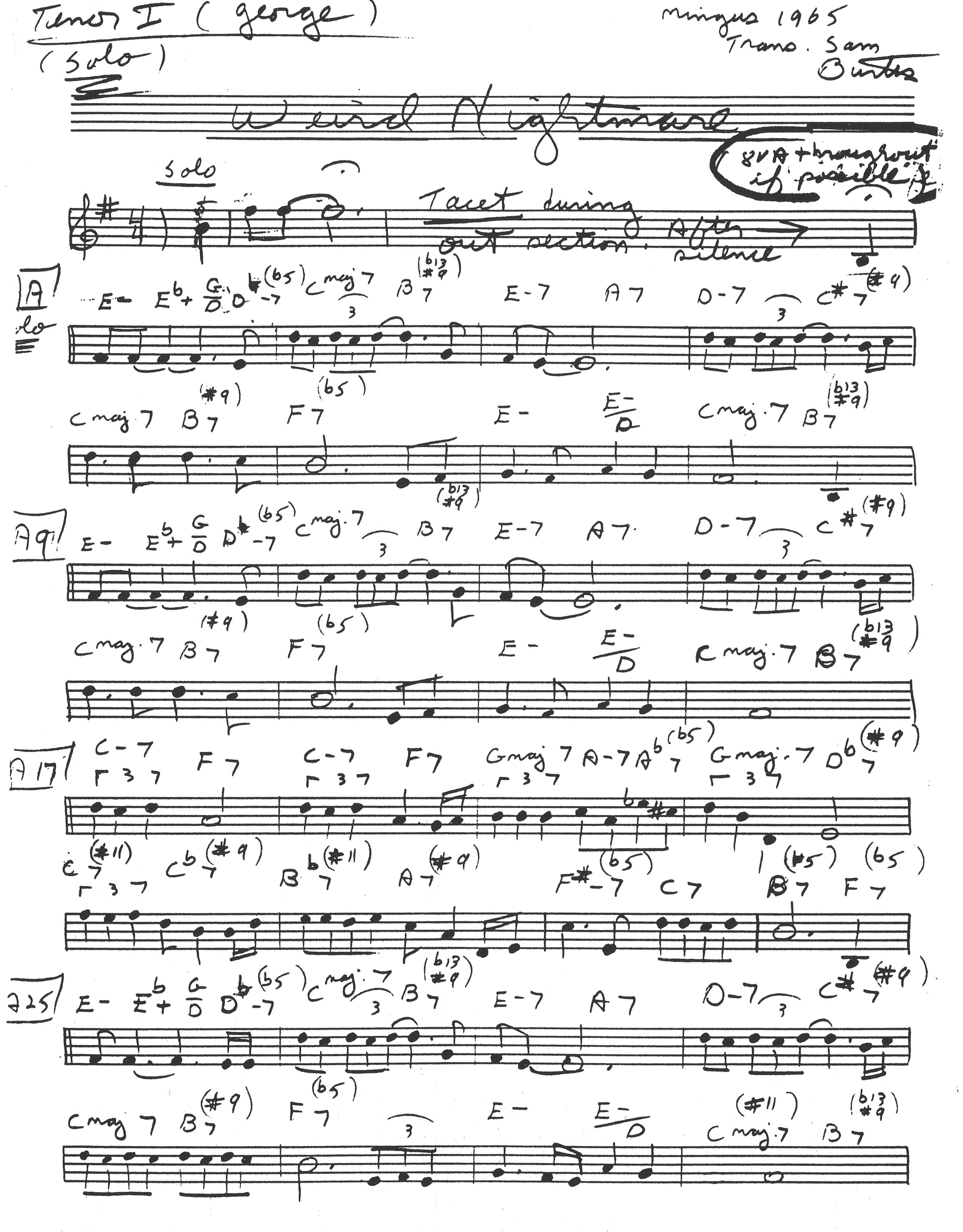 IN MEMORIAM: SAM BURTIS — CHARLES MINGUS