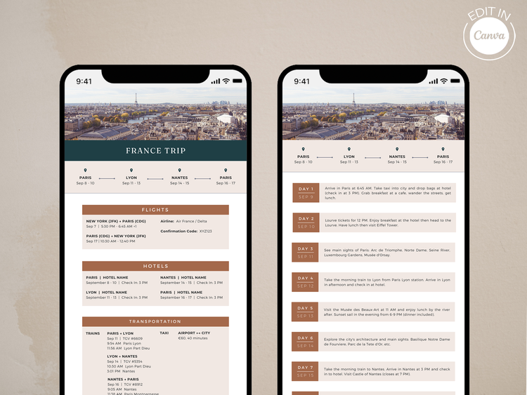 Travel Itinerary Overview Template — Moore Misadventures