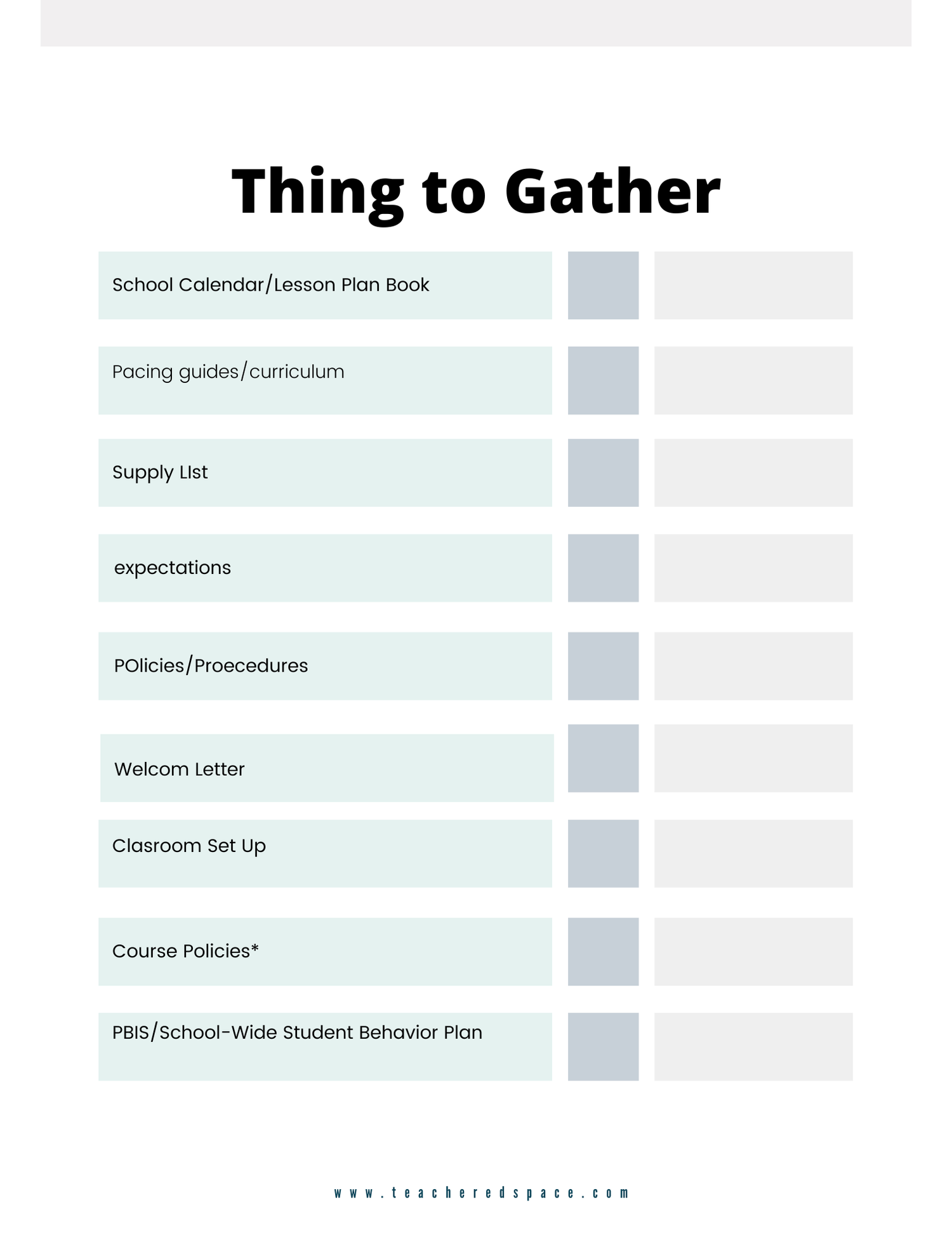 Two Weeks Out from First Day of School - Things to Gather — Teacher ...