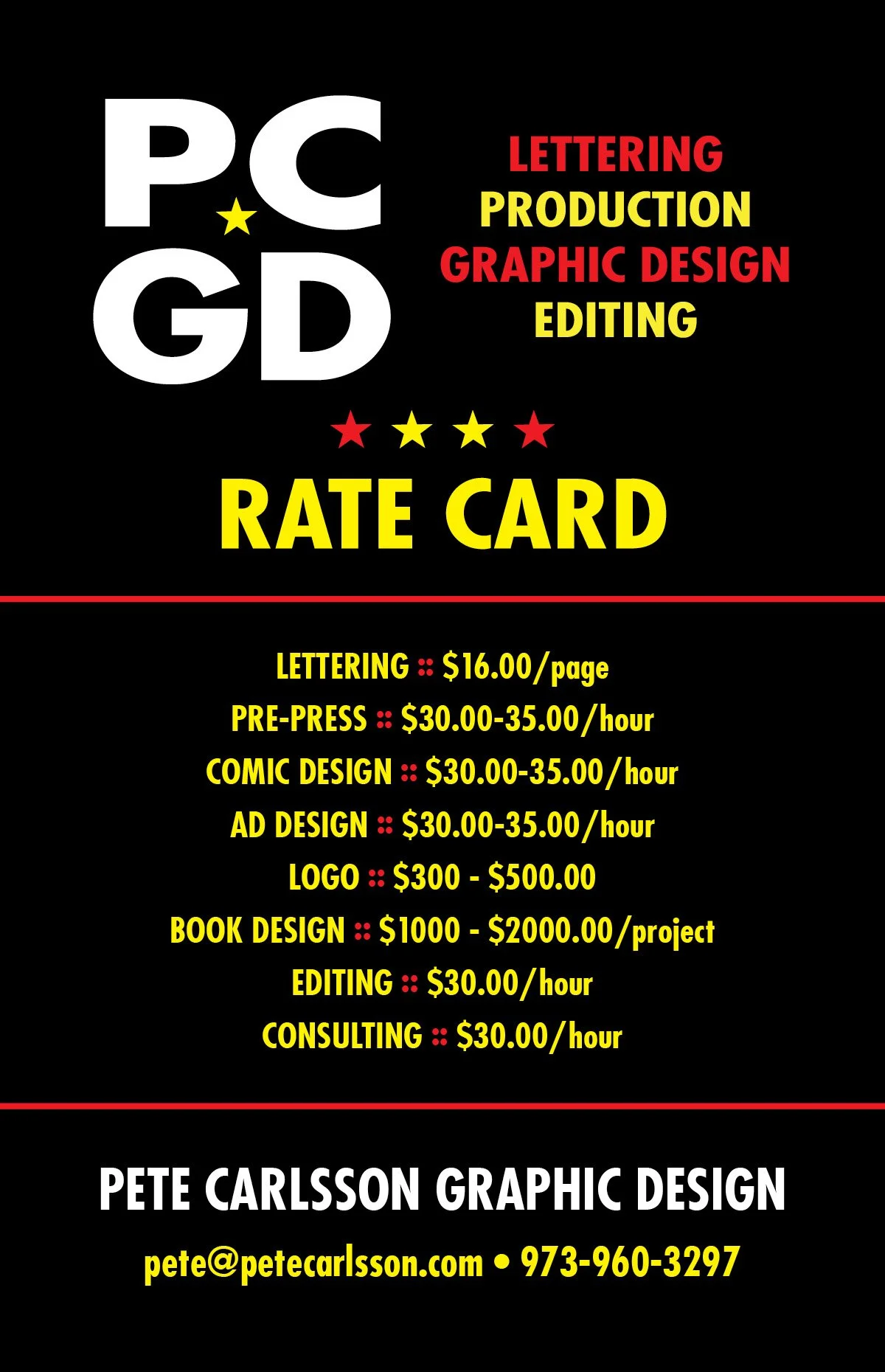 Rate Card — Pete Carlsson