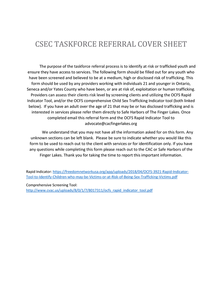 Trafficking - Screening Tools — Child Advocacy Center of the Finger Lakes