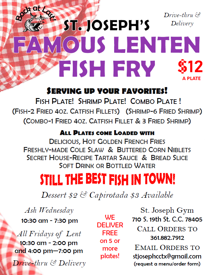 Annual Lenten Fish Fry — St. Joseph's Catholic Church