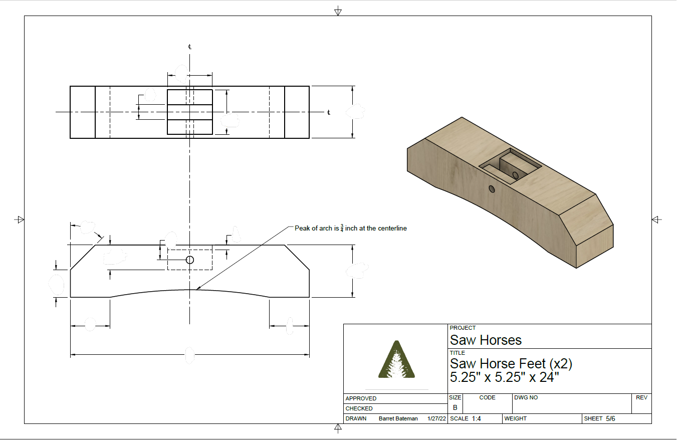 Bear's Timber Frame Saw Horse Plans — Bear Made it