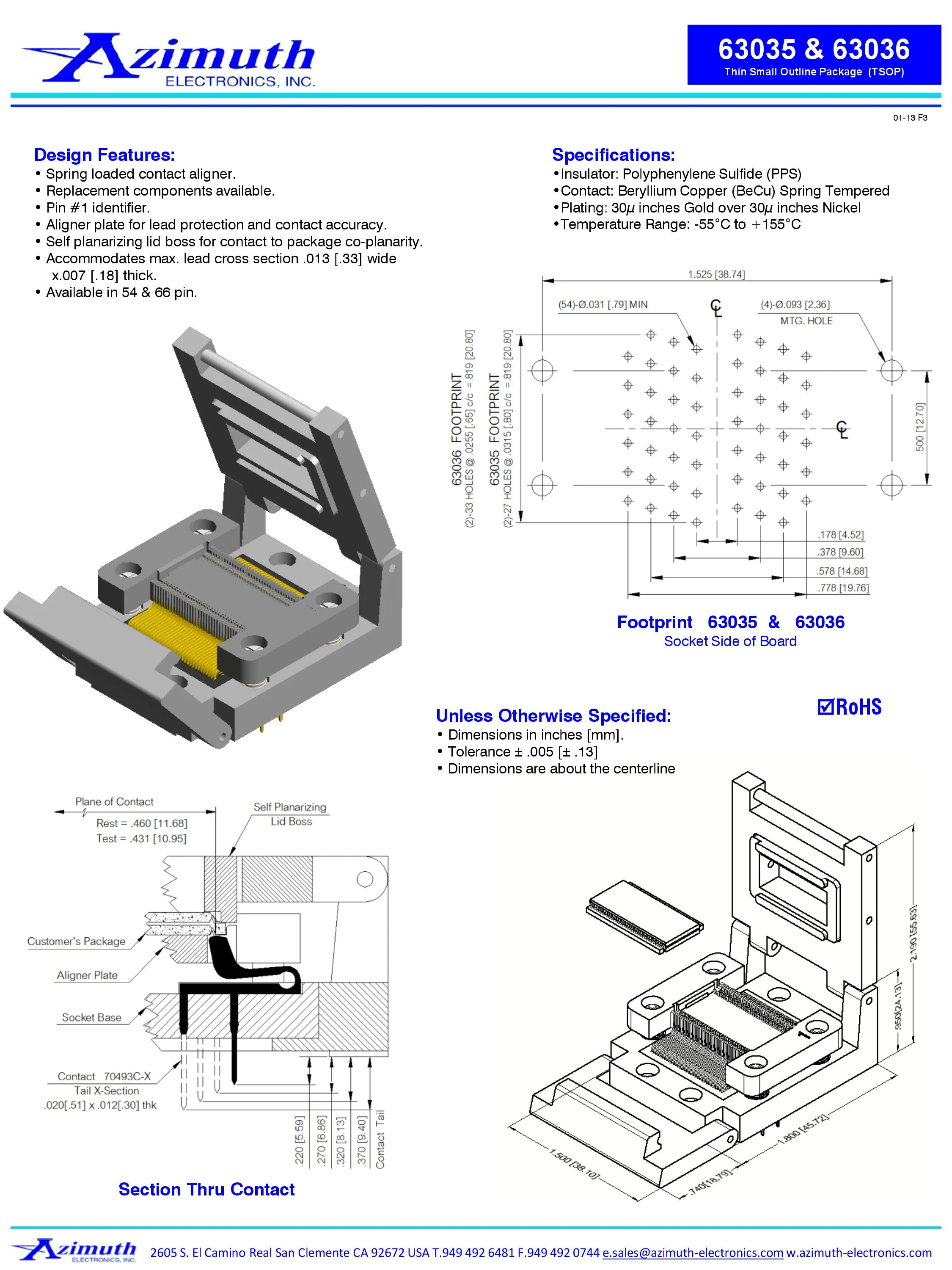Azimuth Electronics makes 63035 Thin Small Outline Package (TSOP ...