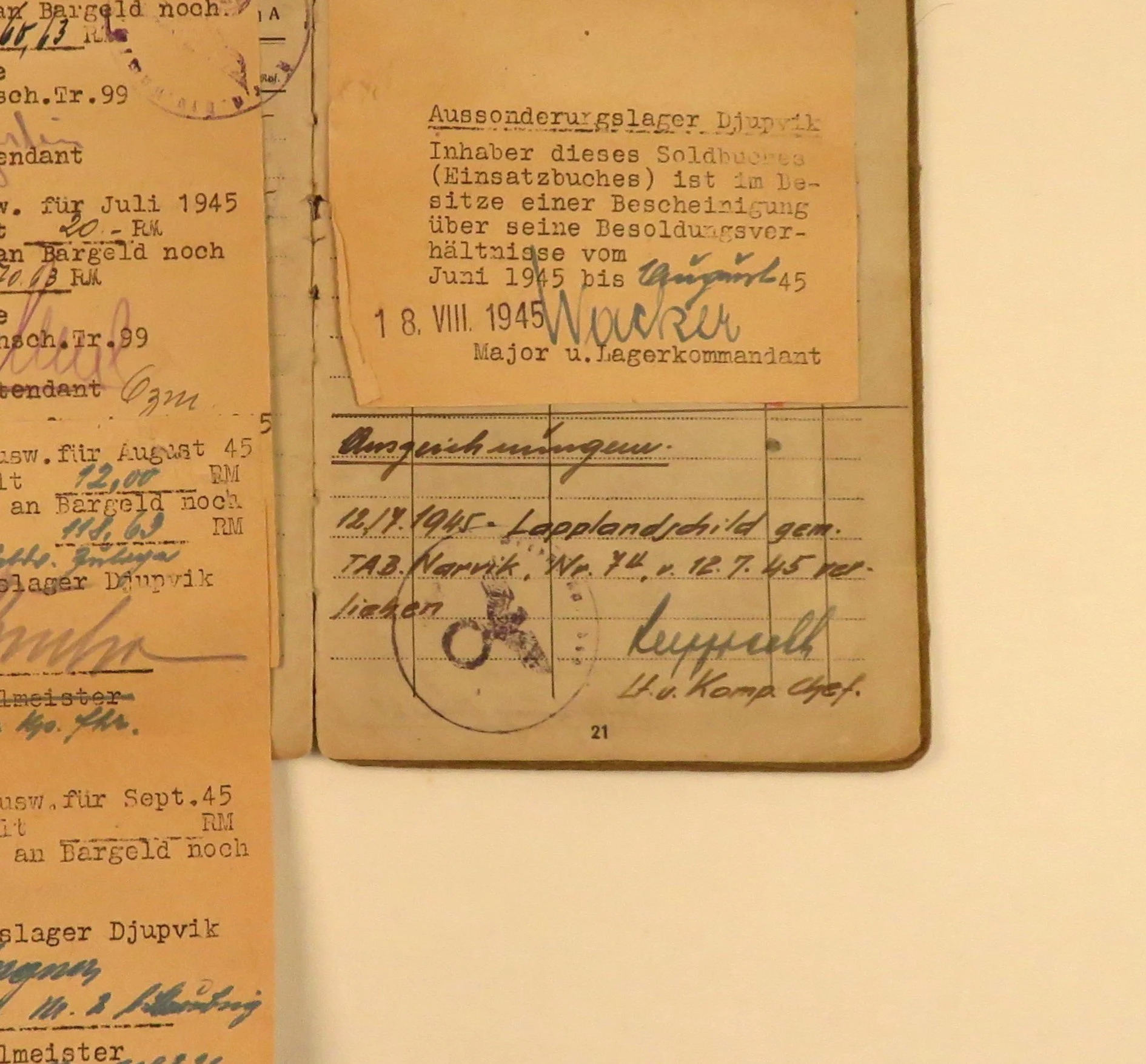 Germany. Heer (Army) Soldbuch & Lappland Shield to Johann Wagner — WW2 ...