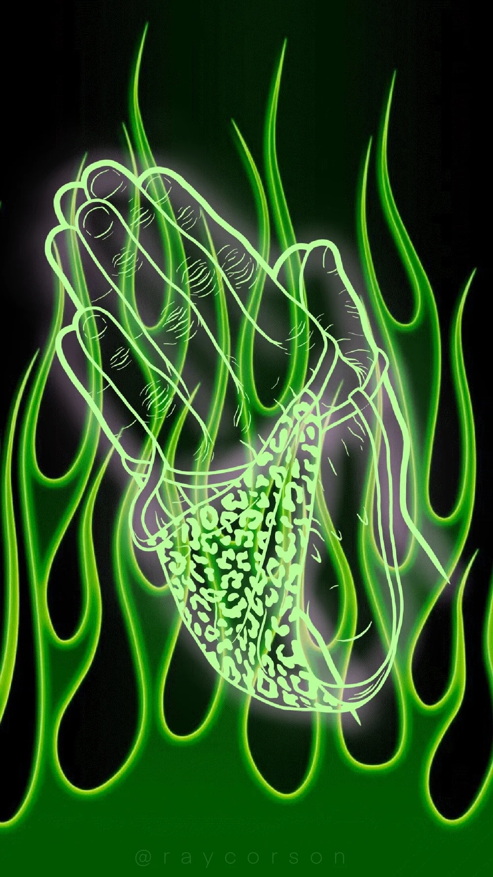 Neon Green Flames