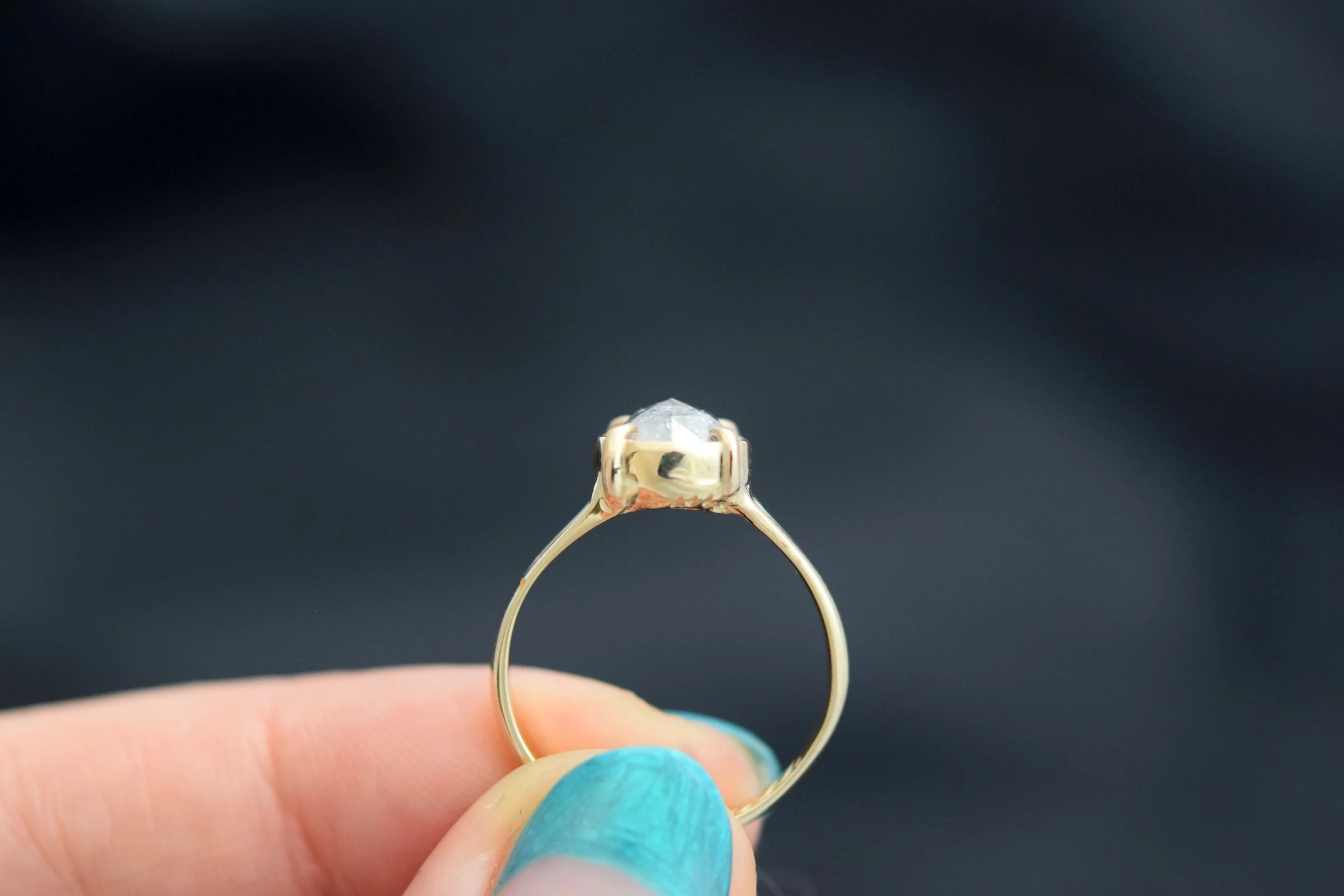 1.62ct Icy Salt & Pepper Diamond Sub Rosa — Modern Mourning