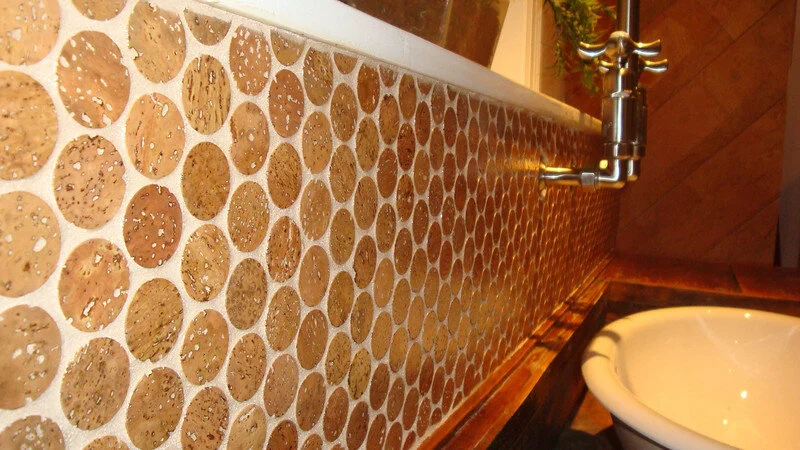 Cork Tile Backsplash / Natural Cork Bark Wall Tiles Corkhouse / I had ...