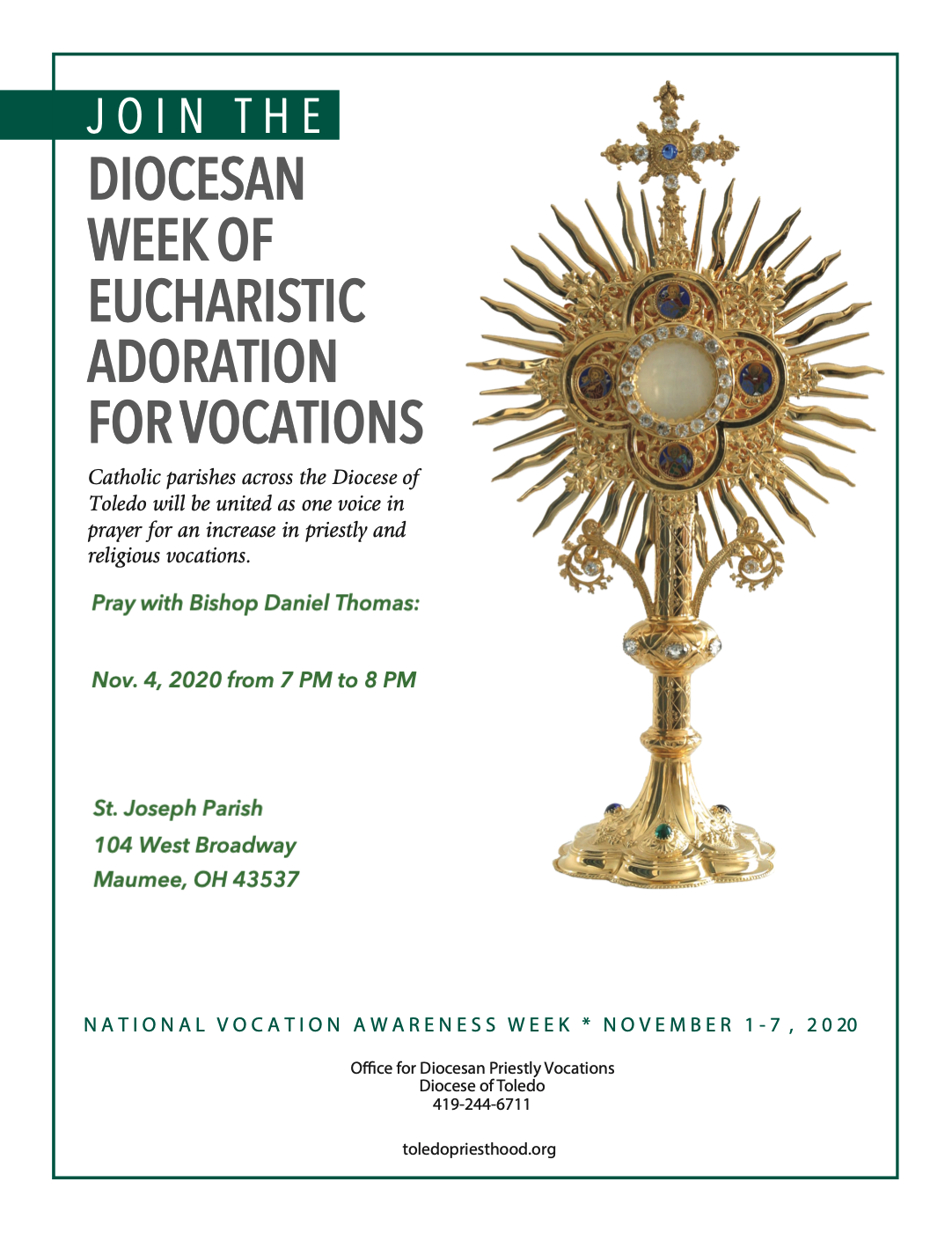 Eucharistic Adoration for Vocations — Toledo Priesthood