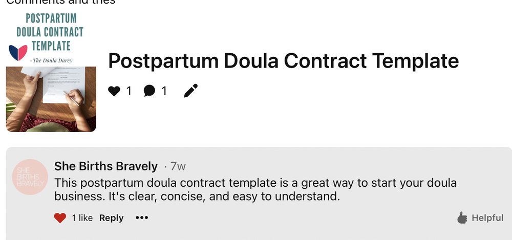 Postpartum Doula Contract Template by The Doula Darcy