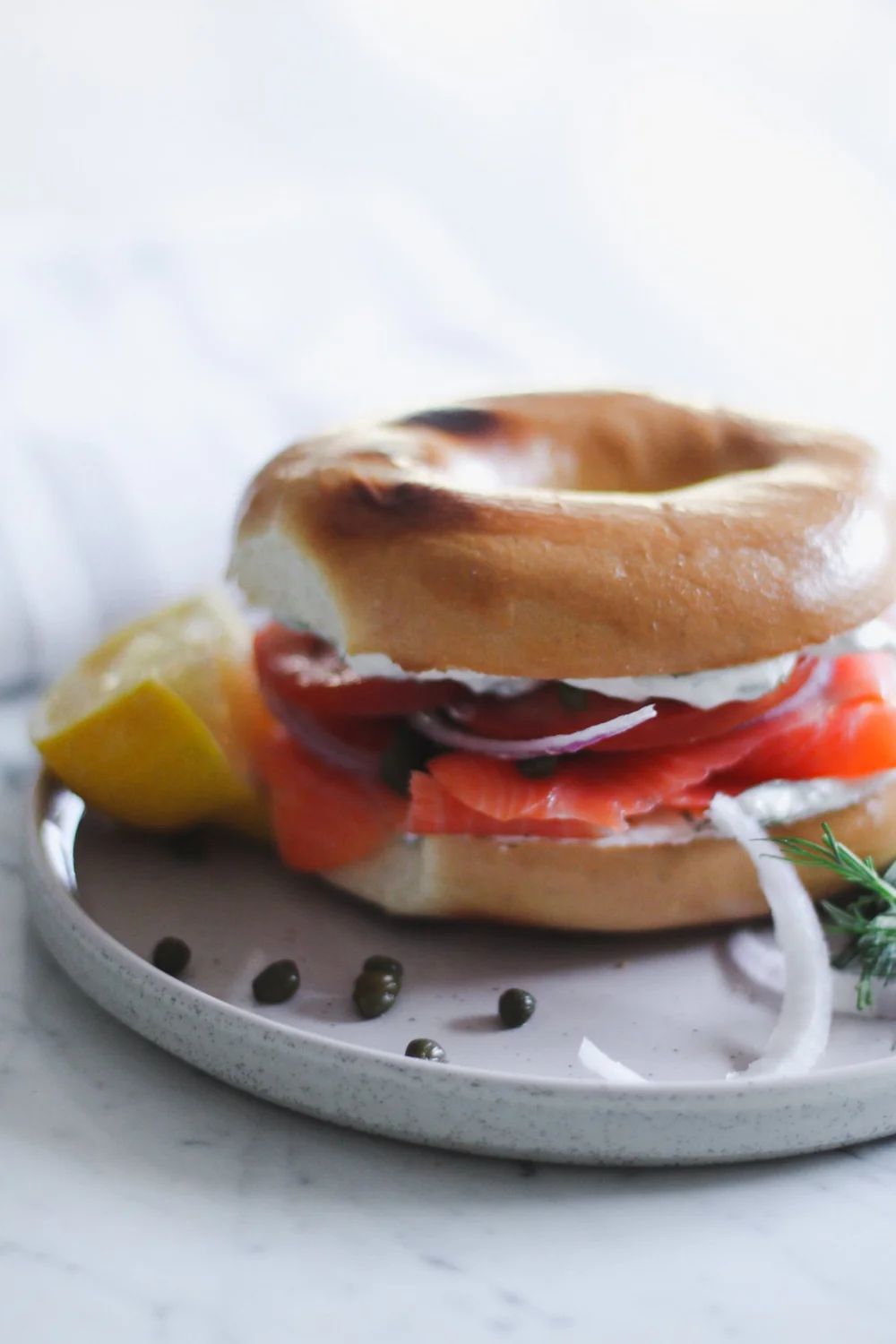 Lox & Caper Bagel Sandwich — From April's Kitchen