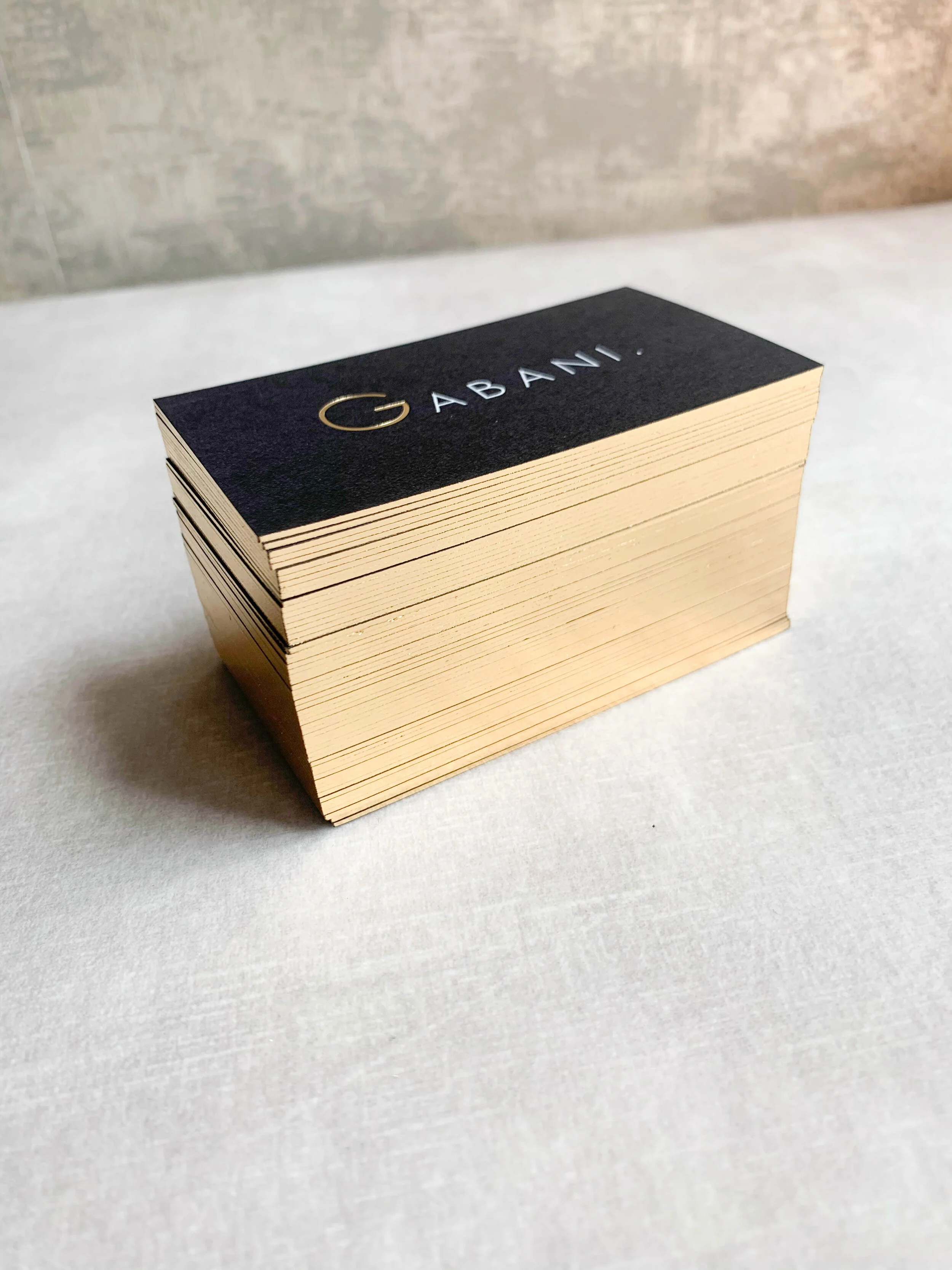Gold Foil edges Luxury Business Cards — LETTERING BY GRG