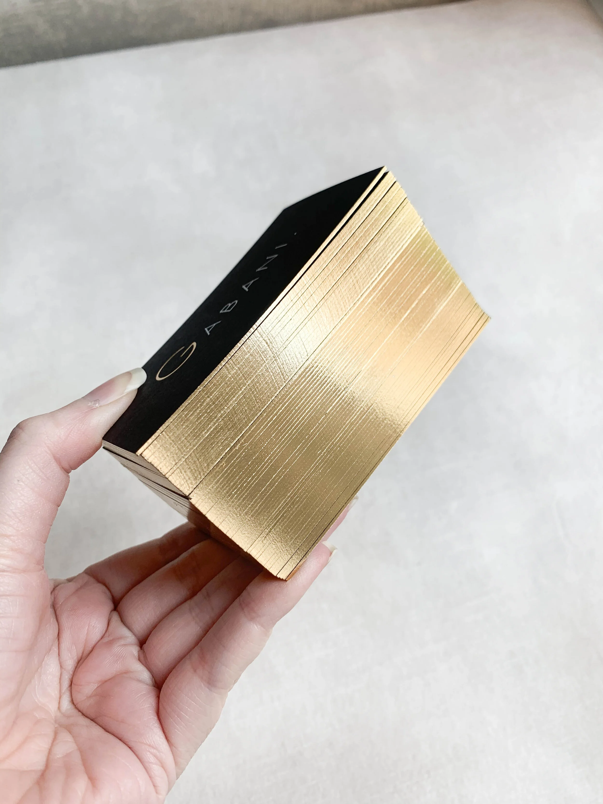 Gold Foil edges Luxury Business Cards — LETTERING BY GRG